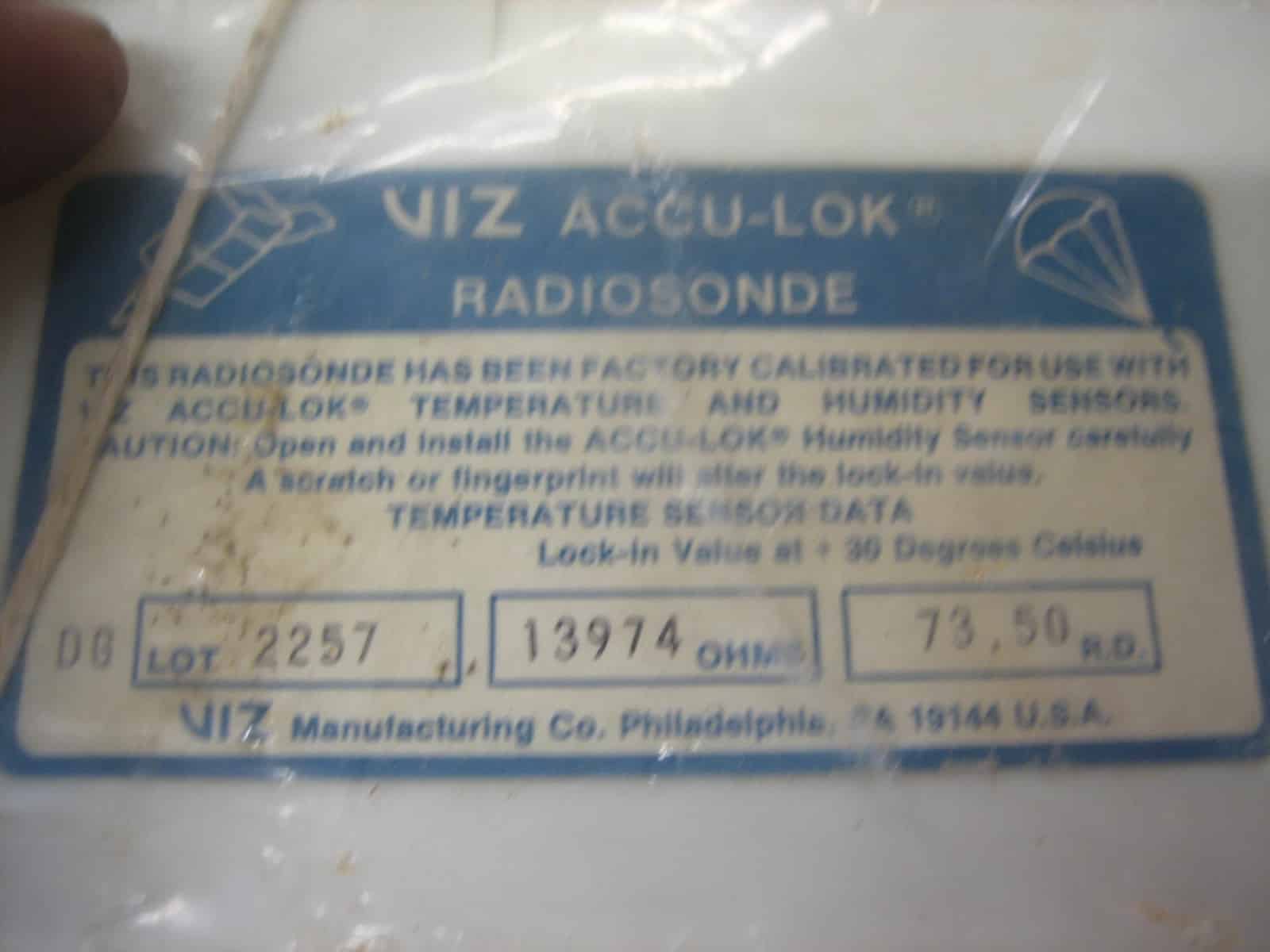 Viz Radiosonde Weather Device & Vintage Military Weather Balloon - *NEW ...