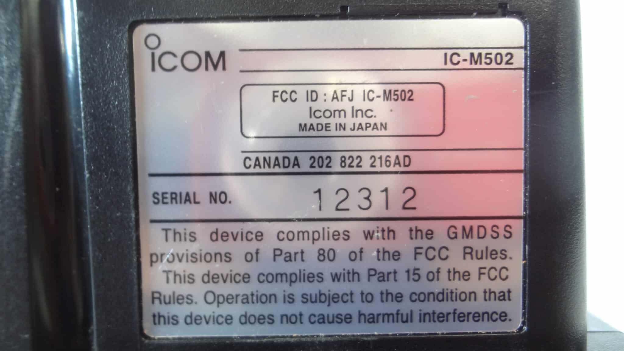 Icom IC-M502 Marine Two-Way VHF Radio Transceiver Unit W/Icom HM-126B ...