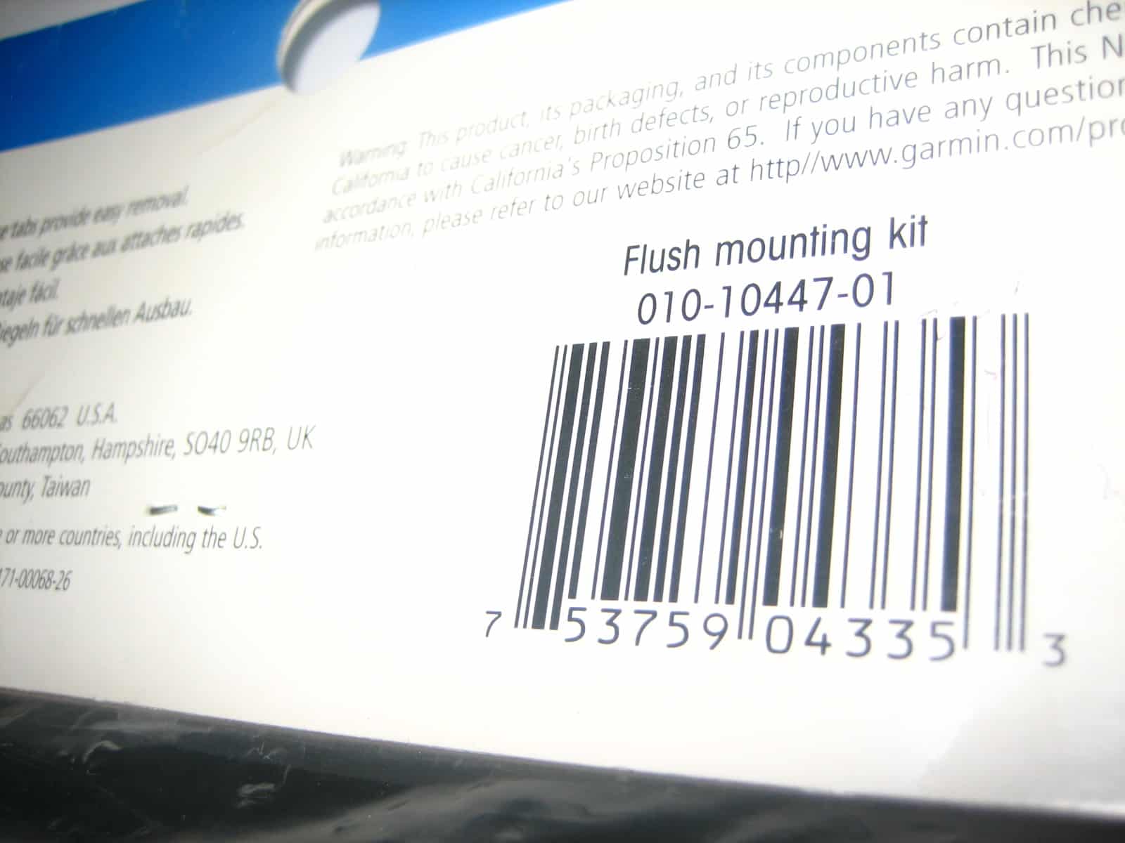 Garmin Flush Mount Kit for Fishfinder 120 140 160c 250 250c - 010-10447 ...