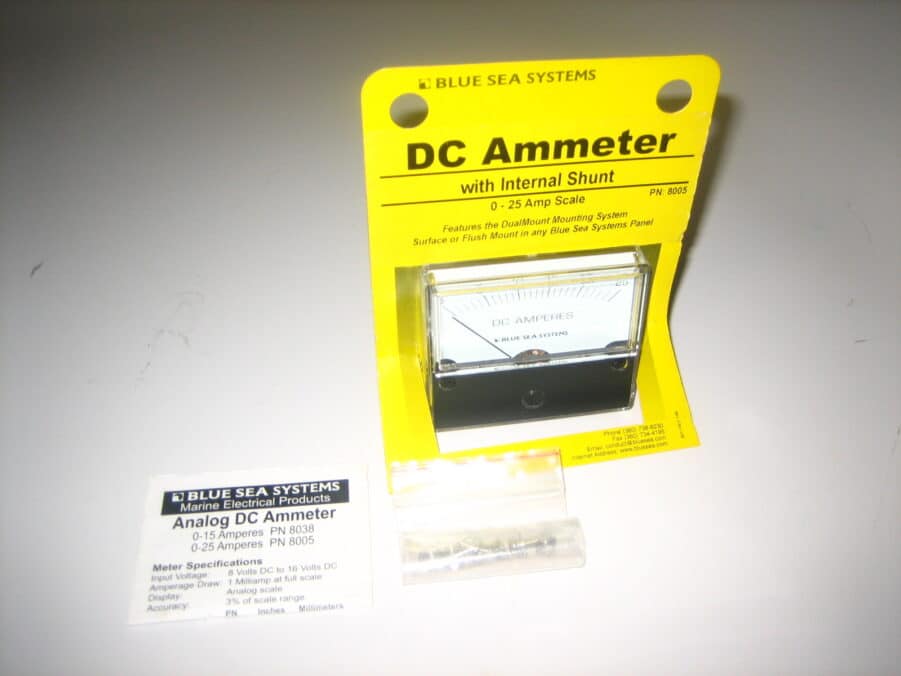 Blue Sea Systems 8005 DC Ammeter 0-25a with Internal Shunt - NEW Open ...