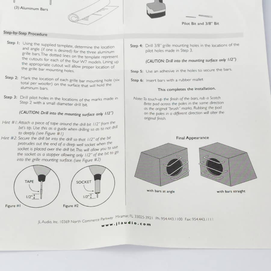 JL Audio - SGR-10W7 Aluminum Bar Grilles for 10W7 & 10W7AE - New - Free ...