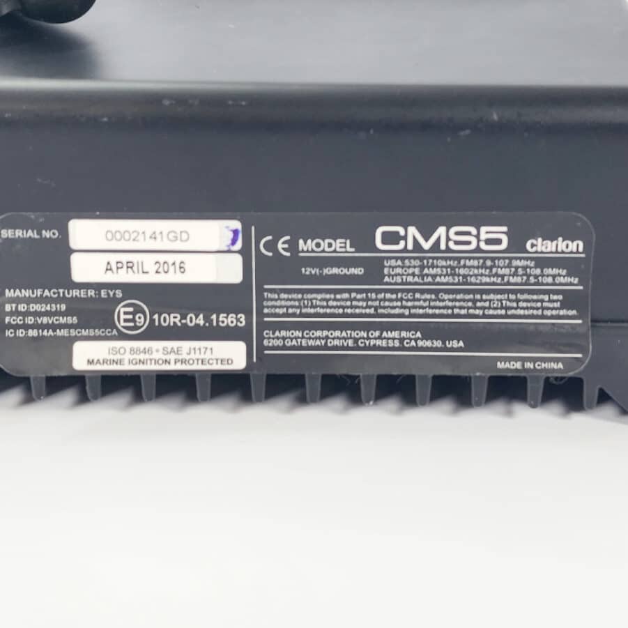 Clarion - CMS5 Marine Black Box AM/FM Sirius Radio w/ Display - SEE DESCRIPTION - Max Marine ...