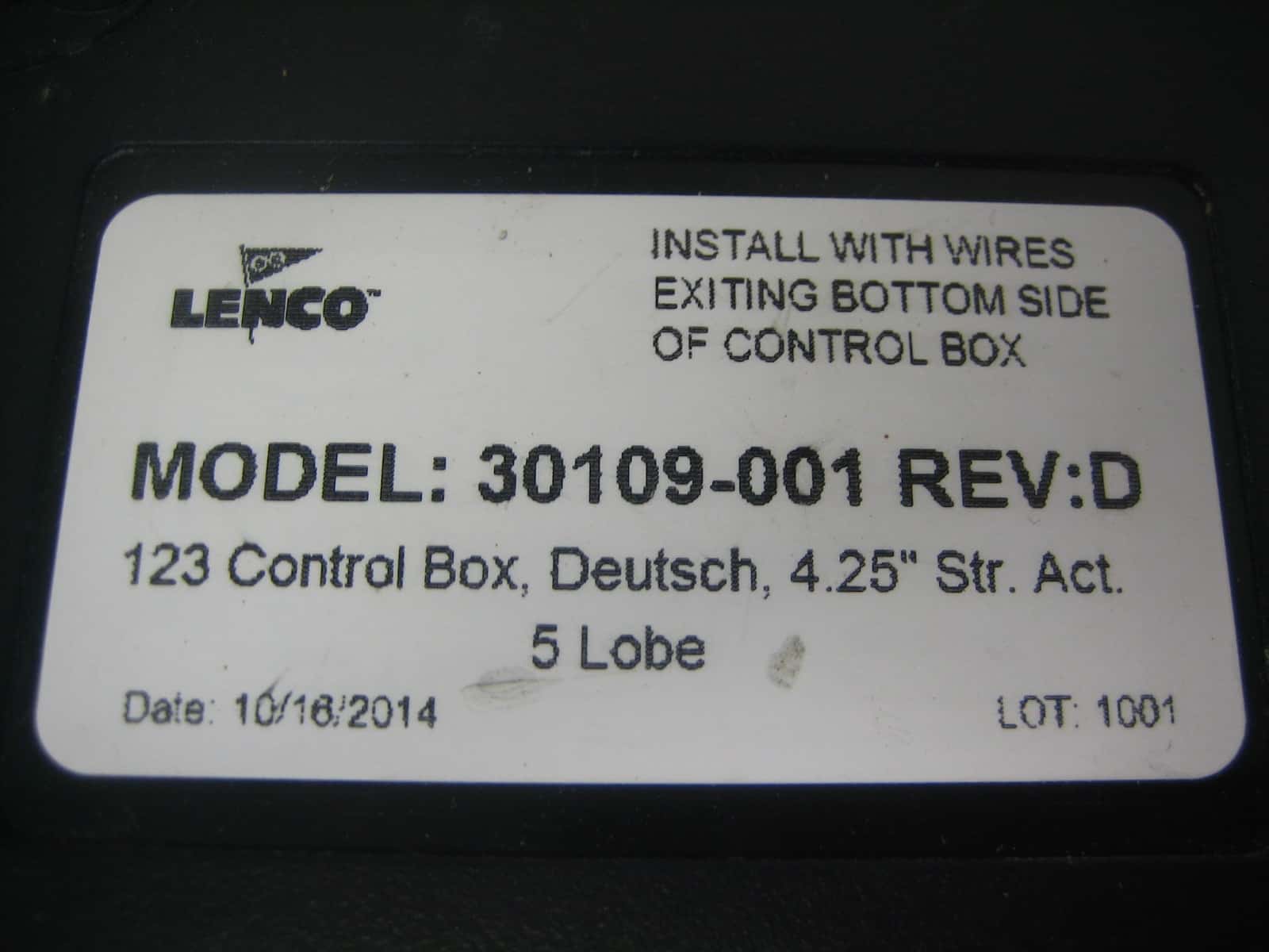 Lenco 30109-001 Rev D 123 Control Box for Trim Tabs 4.25 Inch Stroke ...