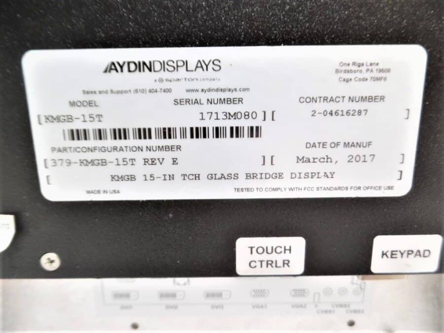 Aydin Displays - 15″ Glass Bridge - Touch Screen - Marine Monitor ...