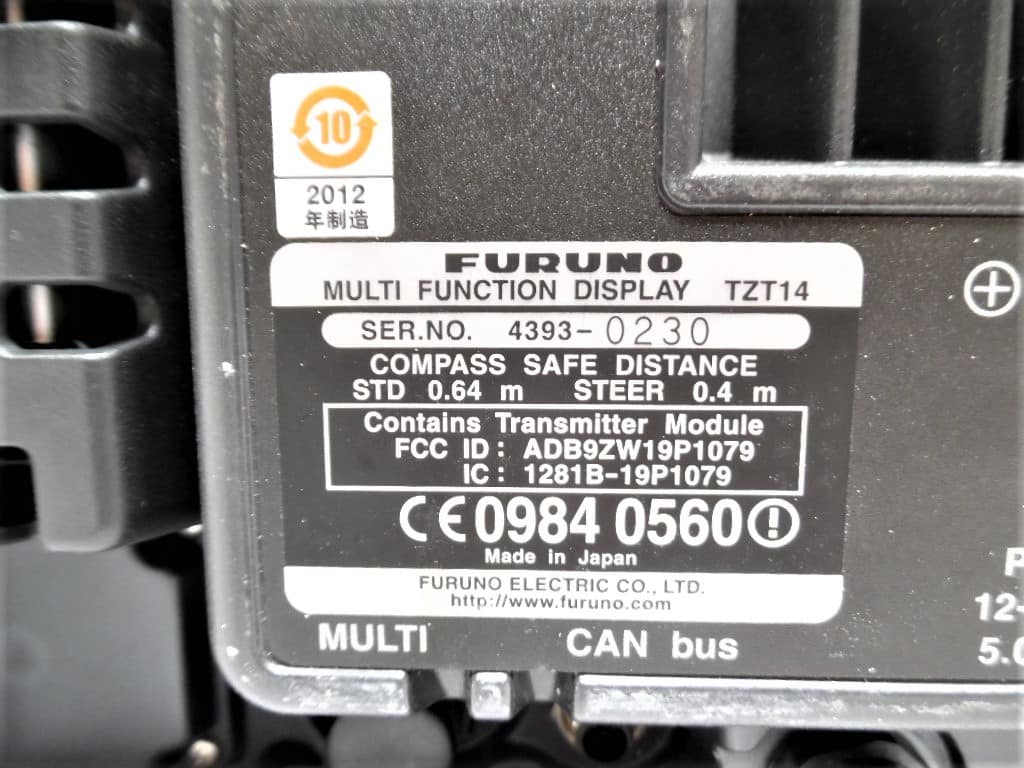 Furuno - TZtouch TZT14 14" MFD Display - Updated - Fully Tested - Max ...