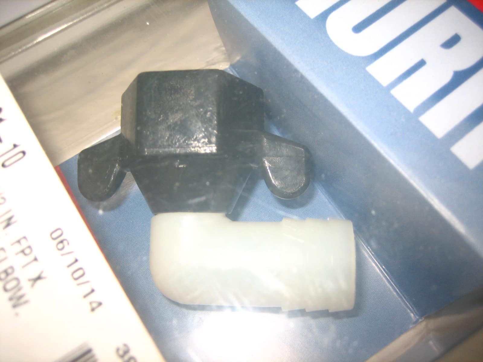 SHURflo 94-181-10 1/2" FPT x 5/8" Hose Barb with Wing Nut 90 Degree ...