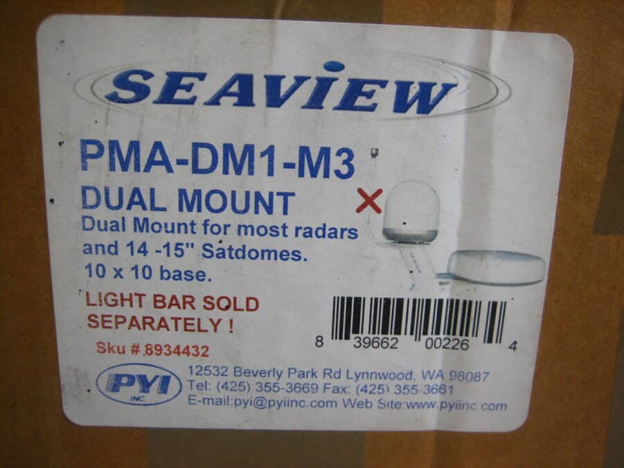 Seaview *NEW* PMA-DM1-M3 Radar Dual Mount f/Most Radar Domes & 15" Sat ...