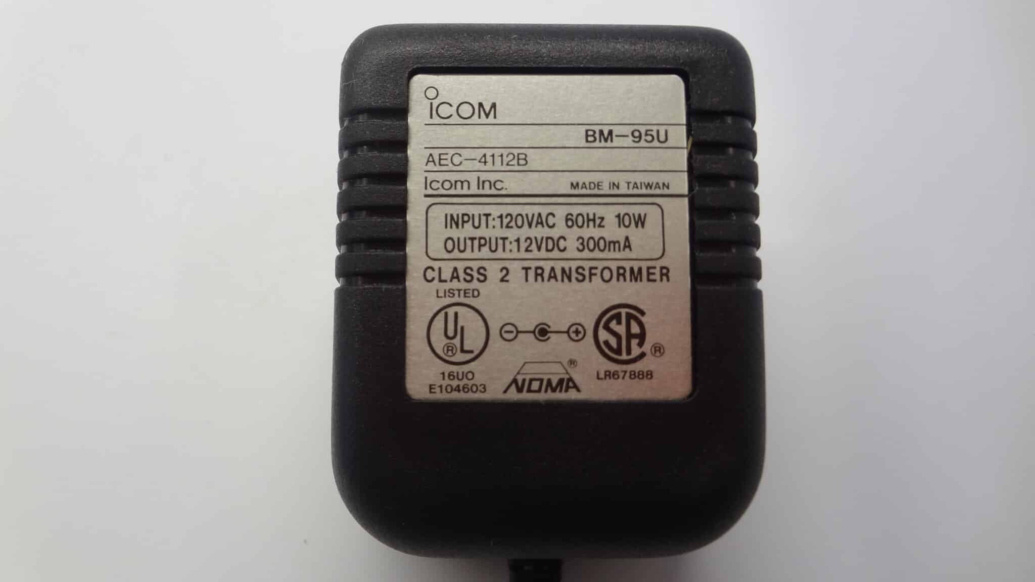 Icom BM-95U AC Adapter IC-M15 Radio AEC-4112B Class 2 Transformer Universal PSU - Max Marine ...
