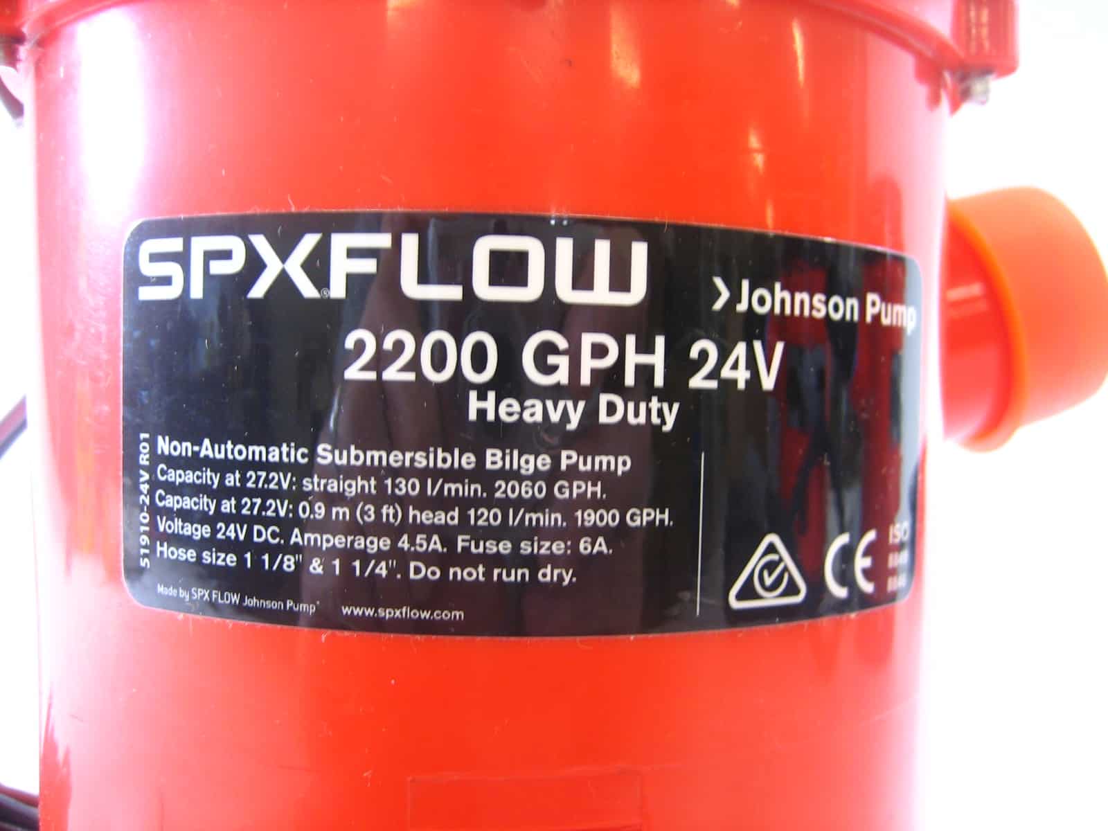 SPXFLOW Johnson Pumps 24v 2200 GPH Heavy Duty Bilge Pump - 22004 - NEW ...