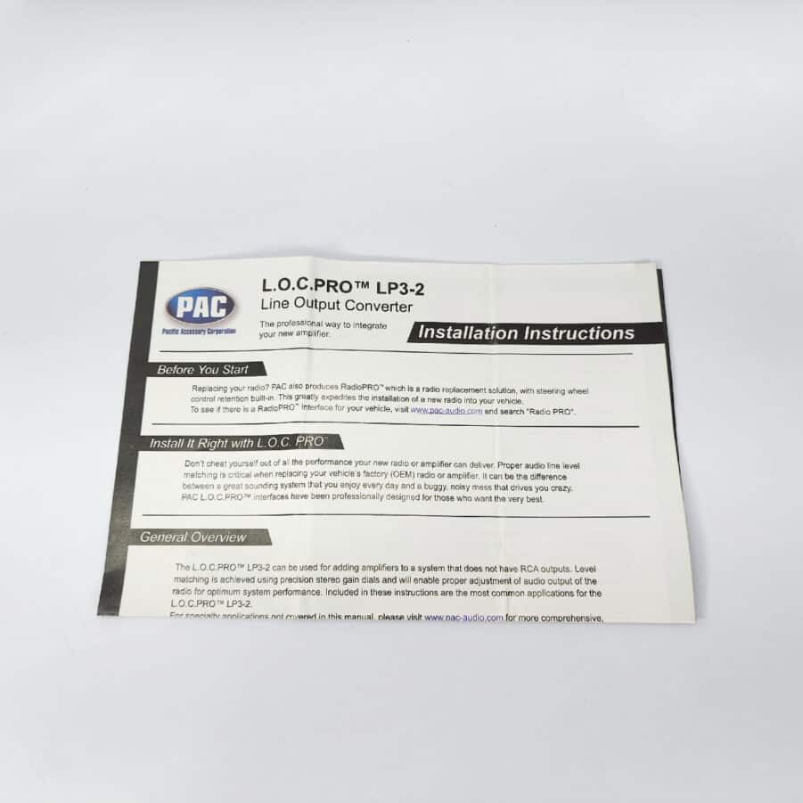 PAC - LP3-2 - L.O.C. PRO Series 2-Channel Line Output Converter - New ...