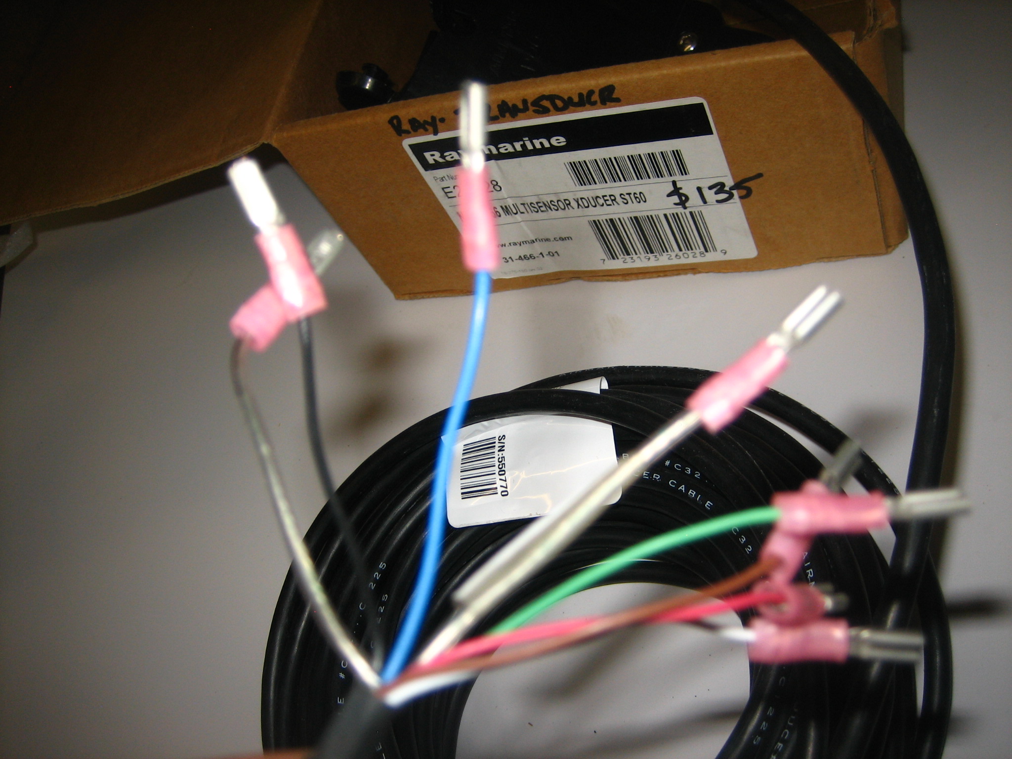 Raymarine E26028 P66 Transom Mount Transducer for ST60 Speed Depth ...