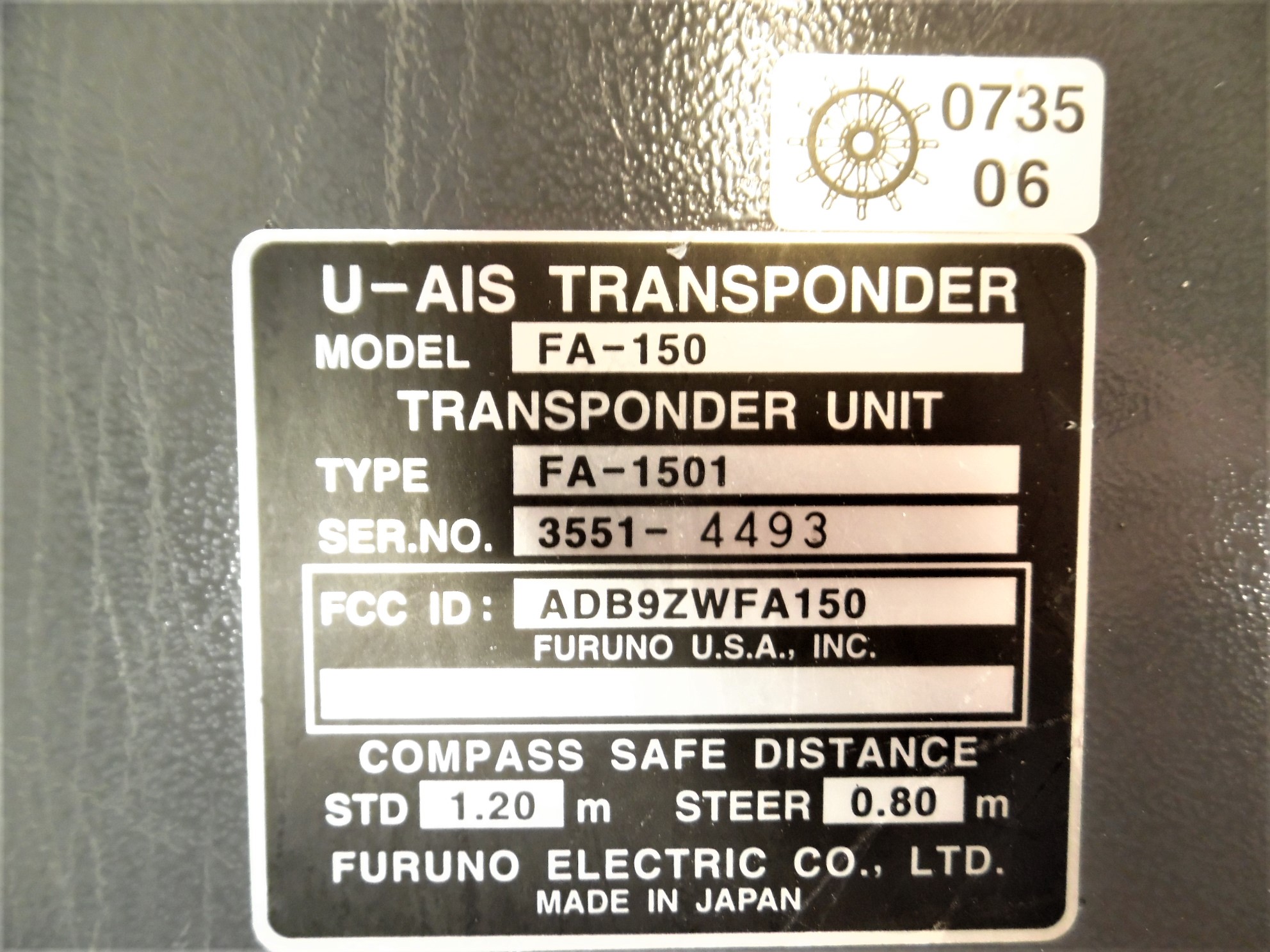 Furuno - FA-150 Class A AIS IMO Approved FA1501 FA1502 GPA-017 - Fully ...