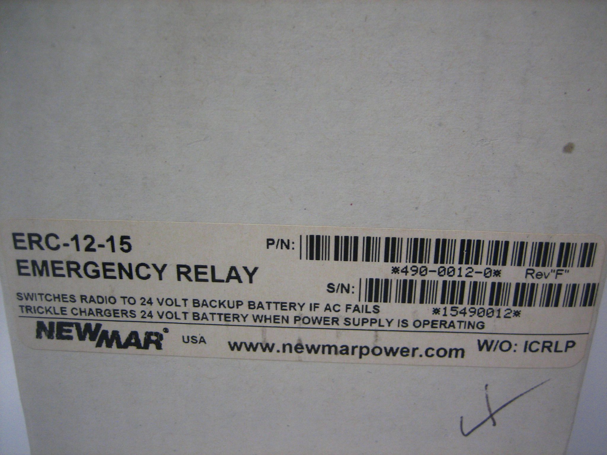 Newmar ERC-12-15 Emergency Relay/Charger - NEW - Max Marine Electronics