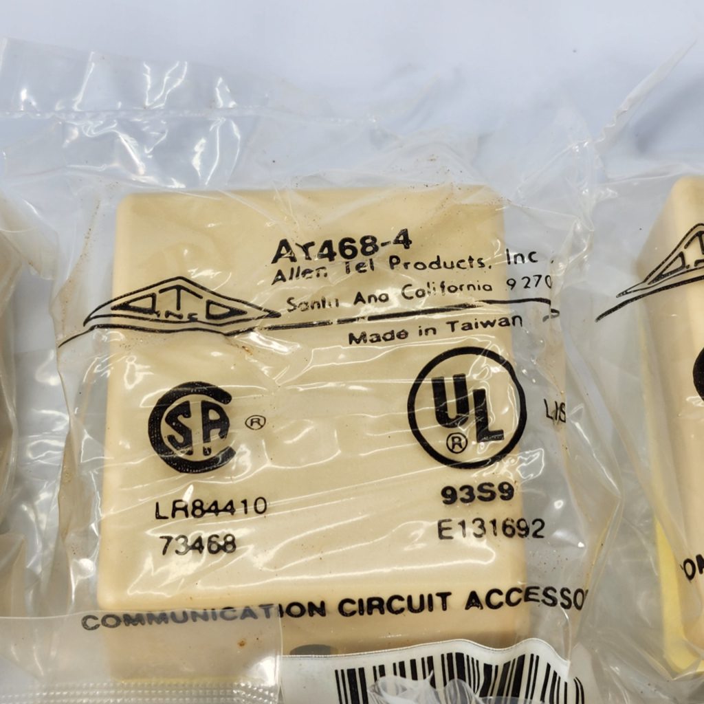 [Lot of 5] Allen Tel AT468-4 Modular Surface Jack 4-Conductor - Ivory ...