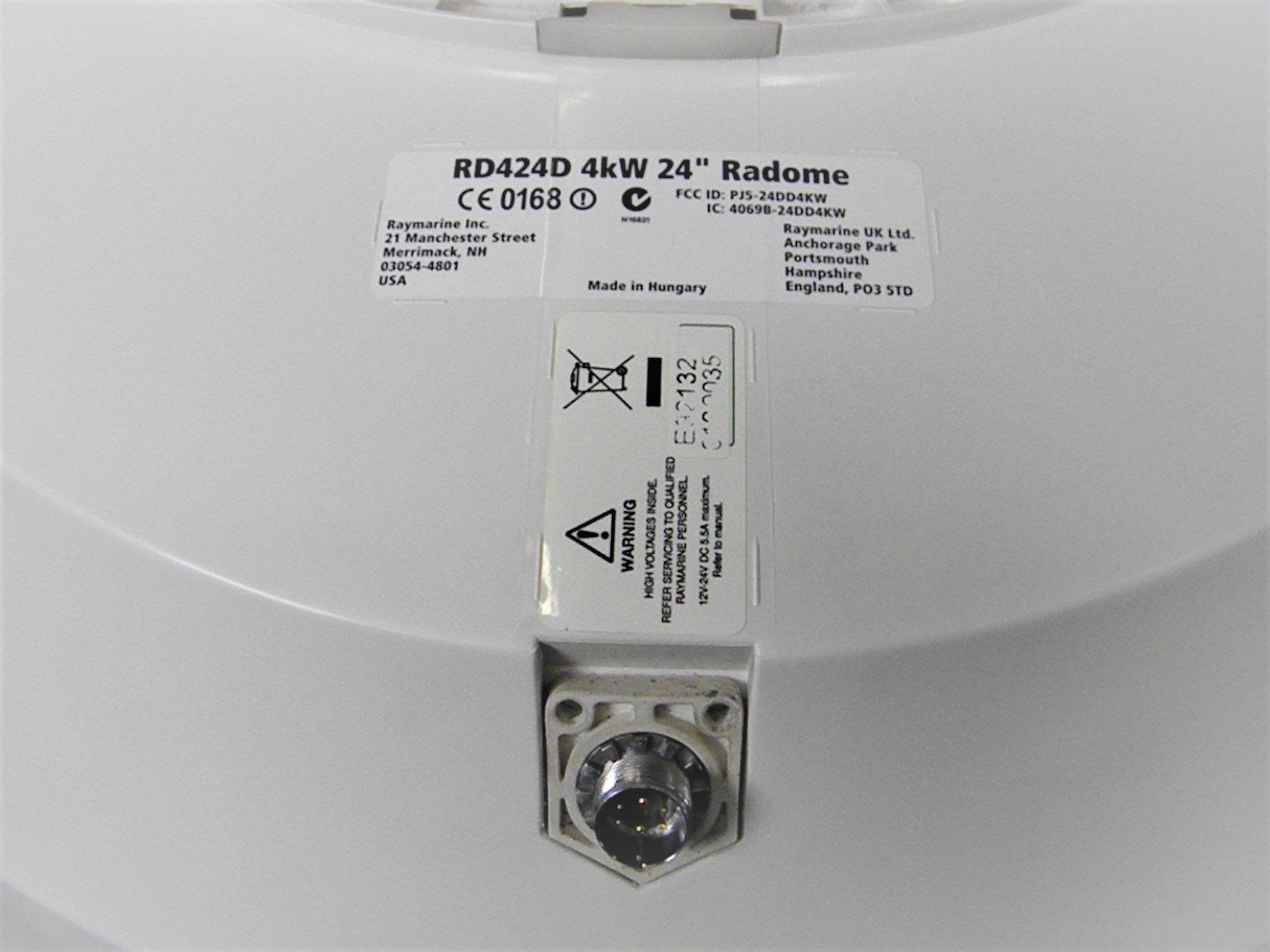 Raymarine RD424D 4kw 24'' Digital Radome E92131-10m Cable-LOW HOURS-90 ...