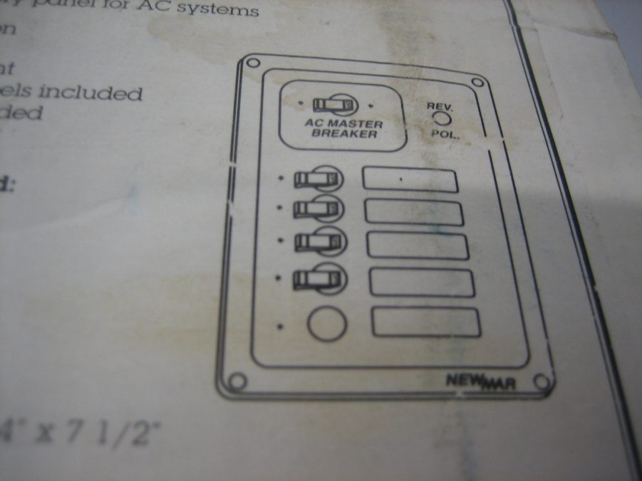 Newmar AC-1 Marine Boat Electrical AC Master Breaker Panel w/ Labels ...