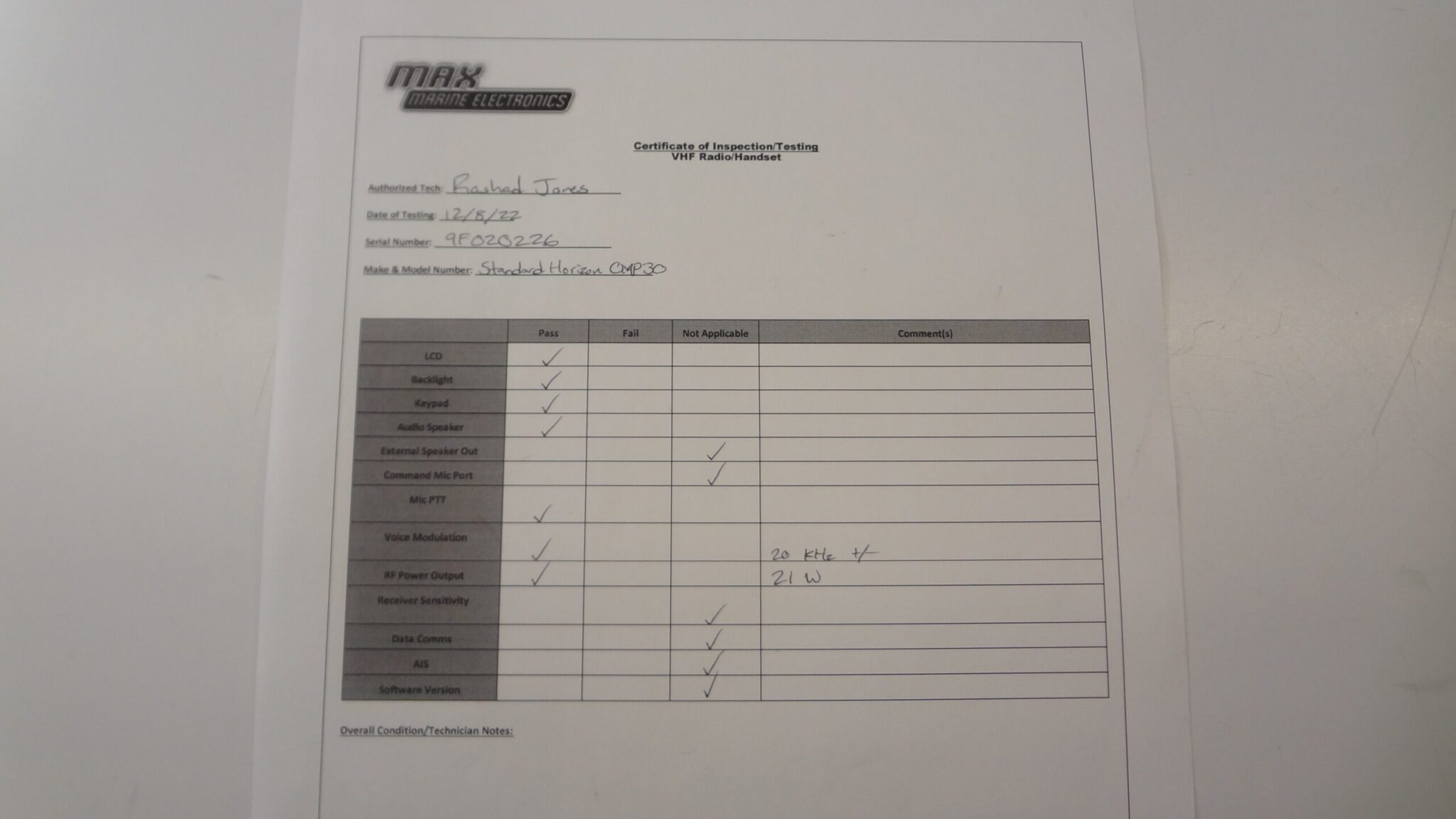 Standard Horizon CMP30 RAM 3 VHF Radio Microphone Mic - Black-Tested ...