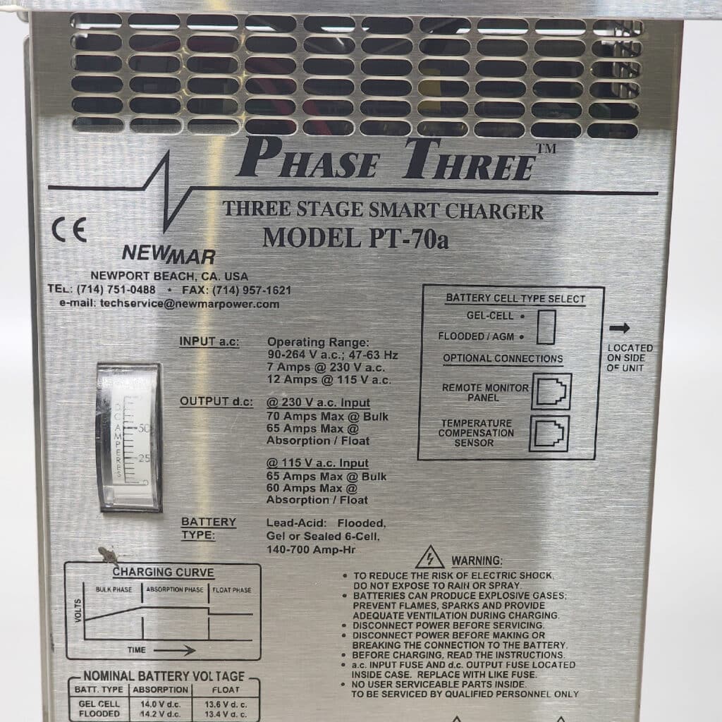 Newmar PT-70a Phase Three 3 Stage Smart Battery Charger - Used - Free ...
