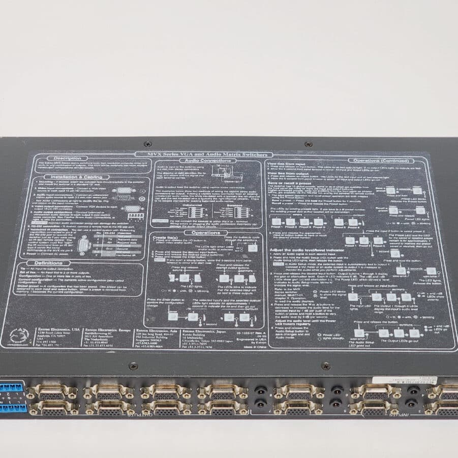 Extron MVX 88 VGA A 8x8 VGA and Stereo Audio Matrix Switcher - Used ...