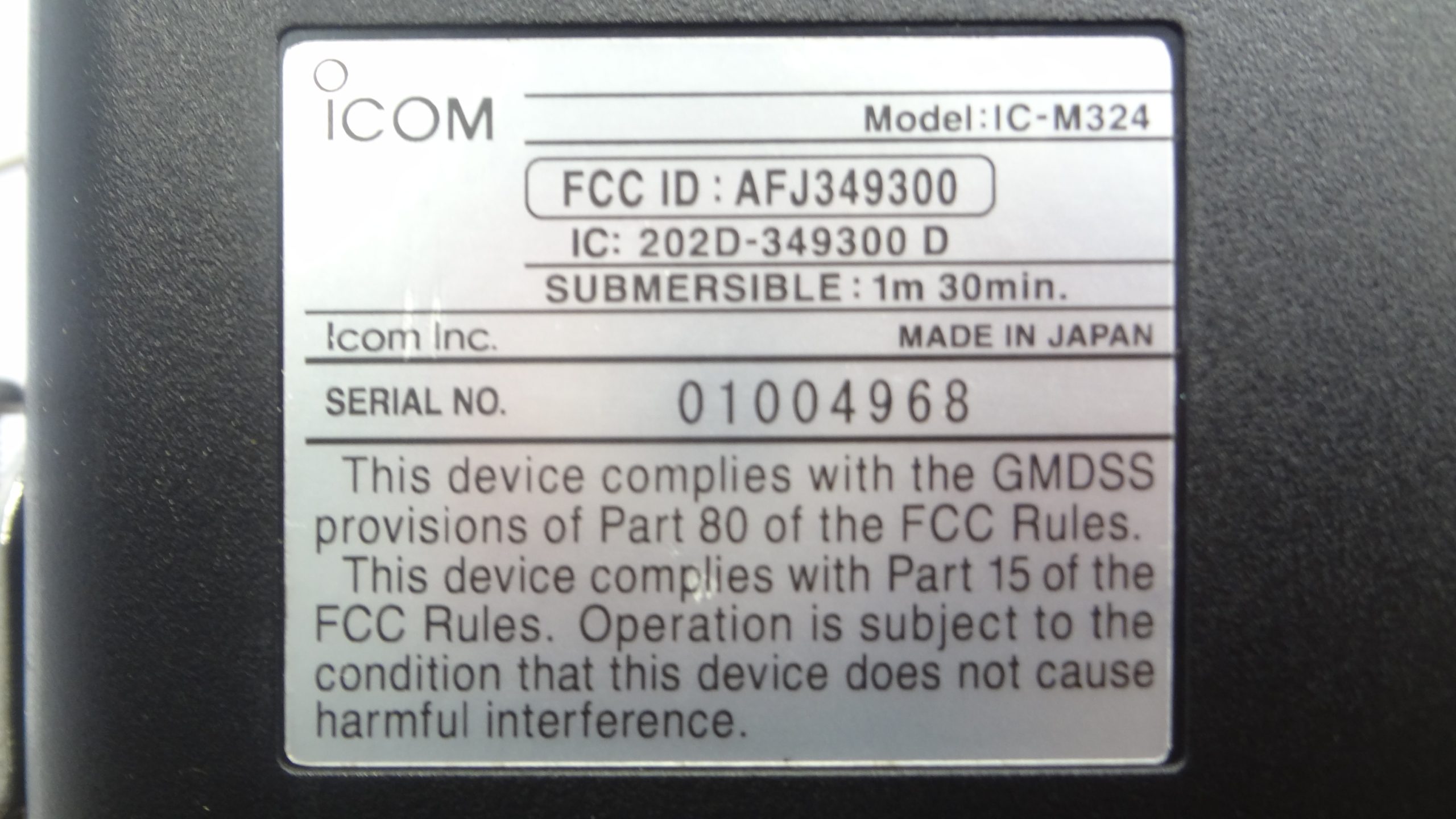 Icom IC-M324 Marine VHF Two-Way Radio Transceiver Unit with HM-200B ...