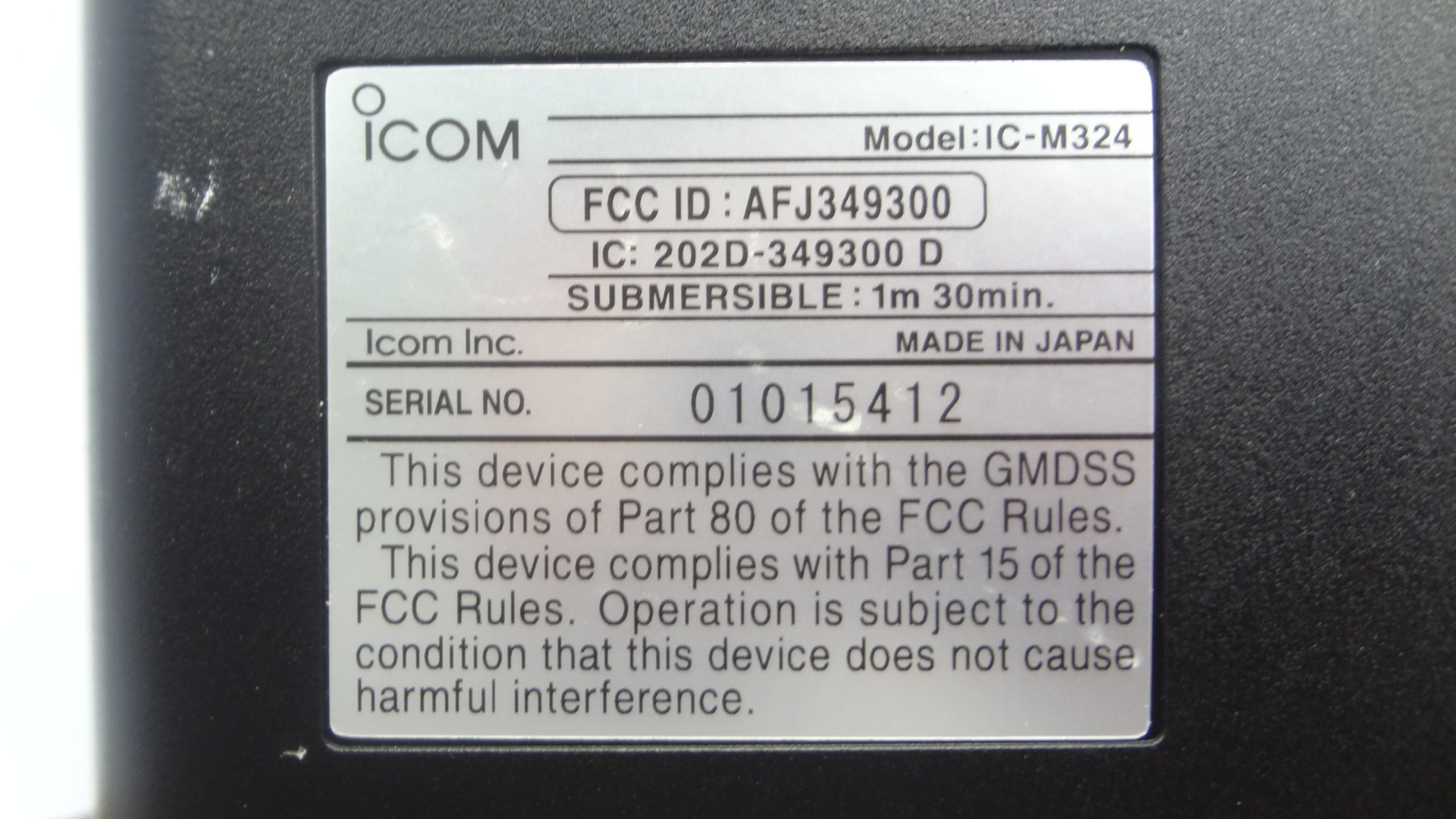 Icom IC-M324 Marine VHF Two-Way Radio Transceiver Unit with HM-200B ...