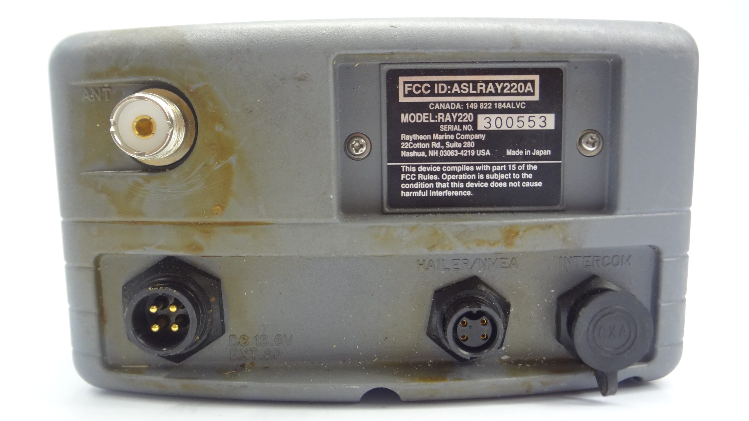 Raytheon Ray220 VHF Hailer w/ Microphone Marine Radio - Tested! - Max ...
