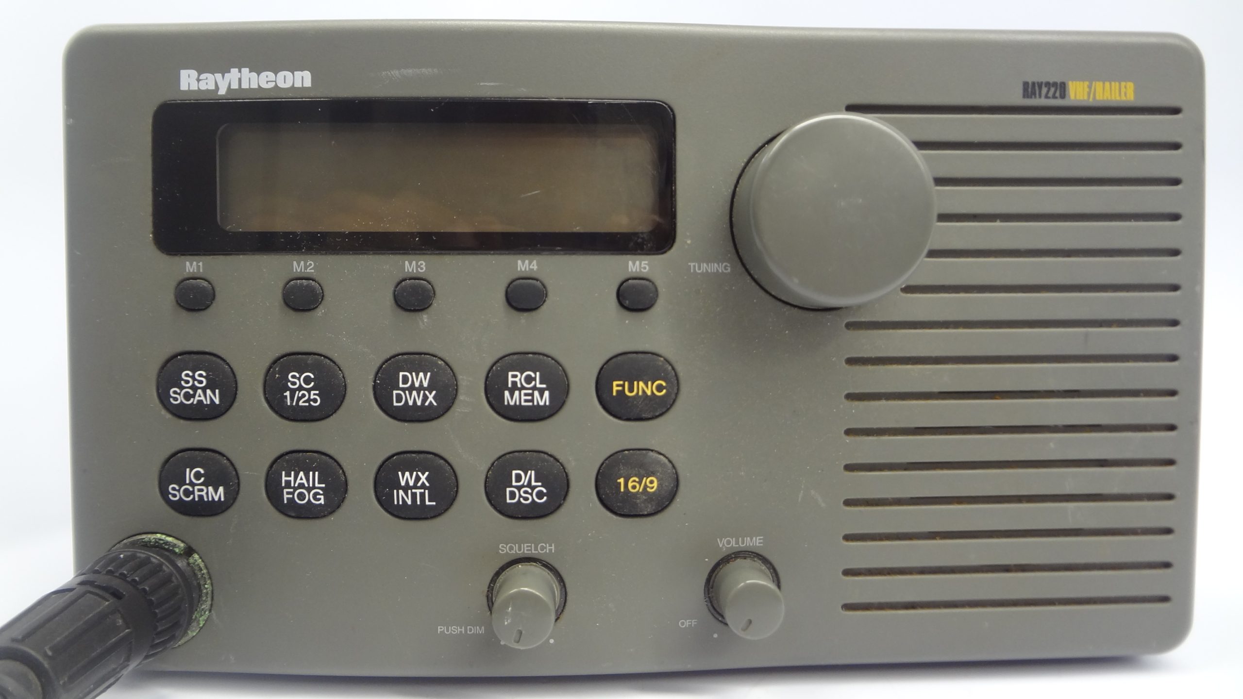 Raytheon Ray220 VHF Hailer w/ Microphone Marine Radio - Tested - Max ...