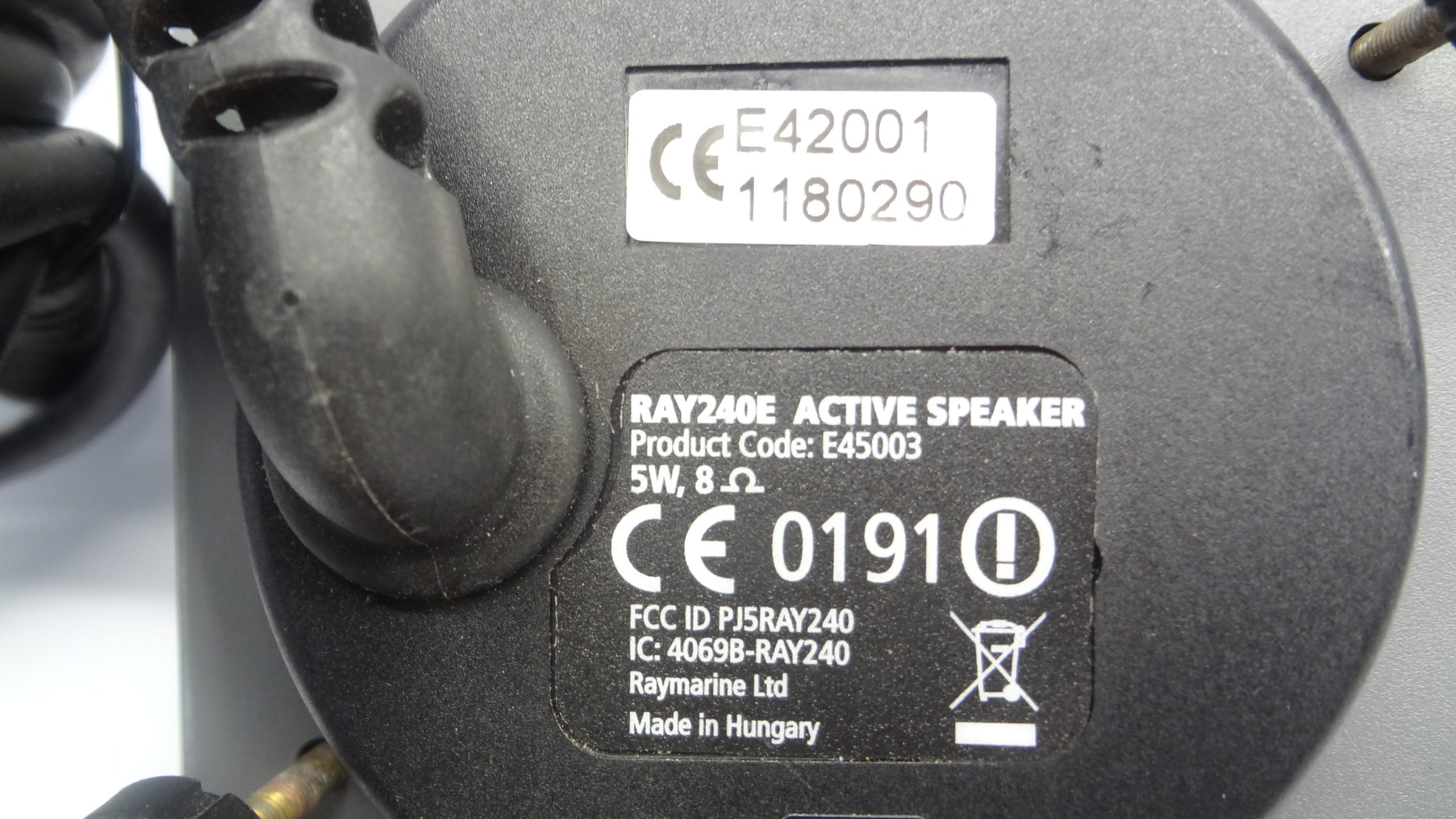 Raymarine RAY240 Ray240E Active Marine VHF Speaker E42001- Working ...