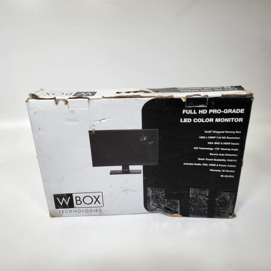 W Box 0E-20LED2 20" Full-HD IPS 16:9/4:3 Monitor with HDMI/VGA/BNC -New ...