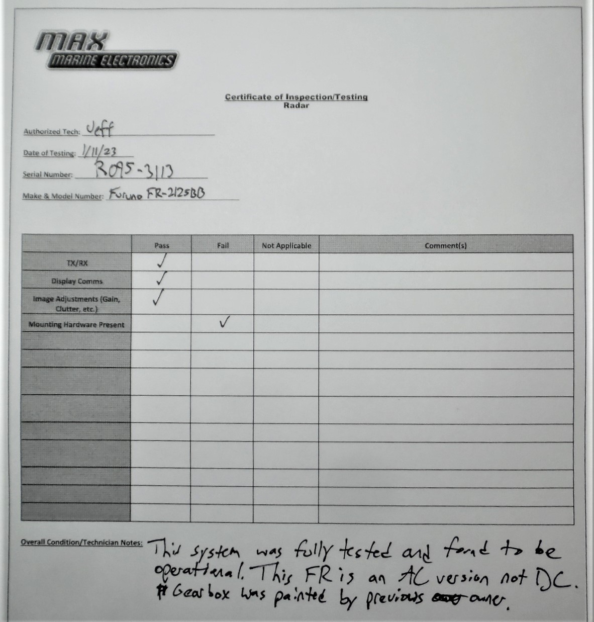 Furuno - FR-2125BB - Black Box - 25KW Radar System - ARPA Installed ...