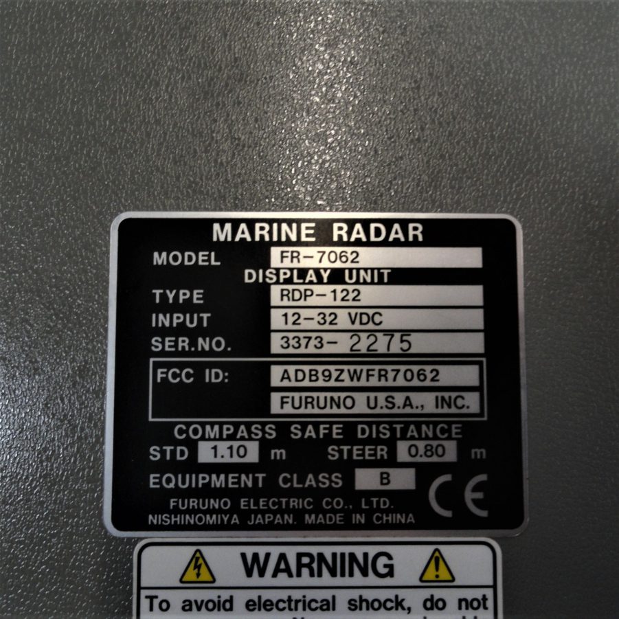Furuno FR-7062 / RDP-122 12" CRT Radar Display *Tested* - Max Marine ...