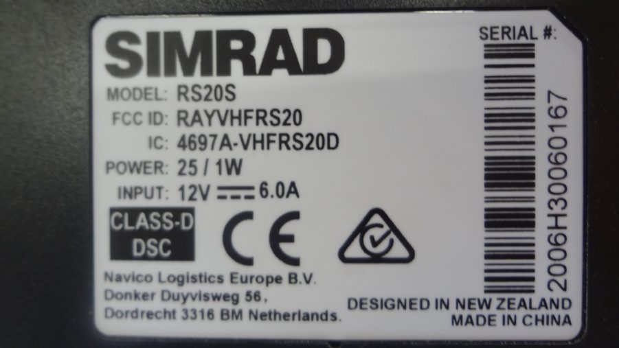 Simrad RS20S Submersible Marine VHF Radio Transceiver Unit w/ Mic and ...