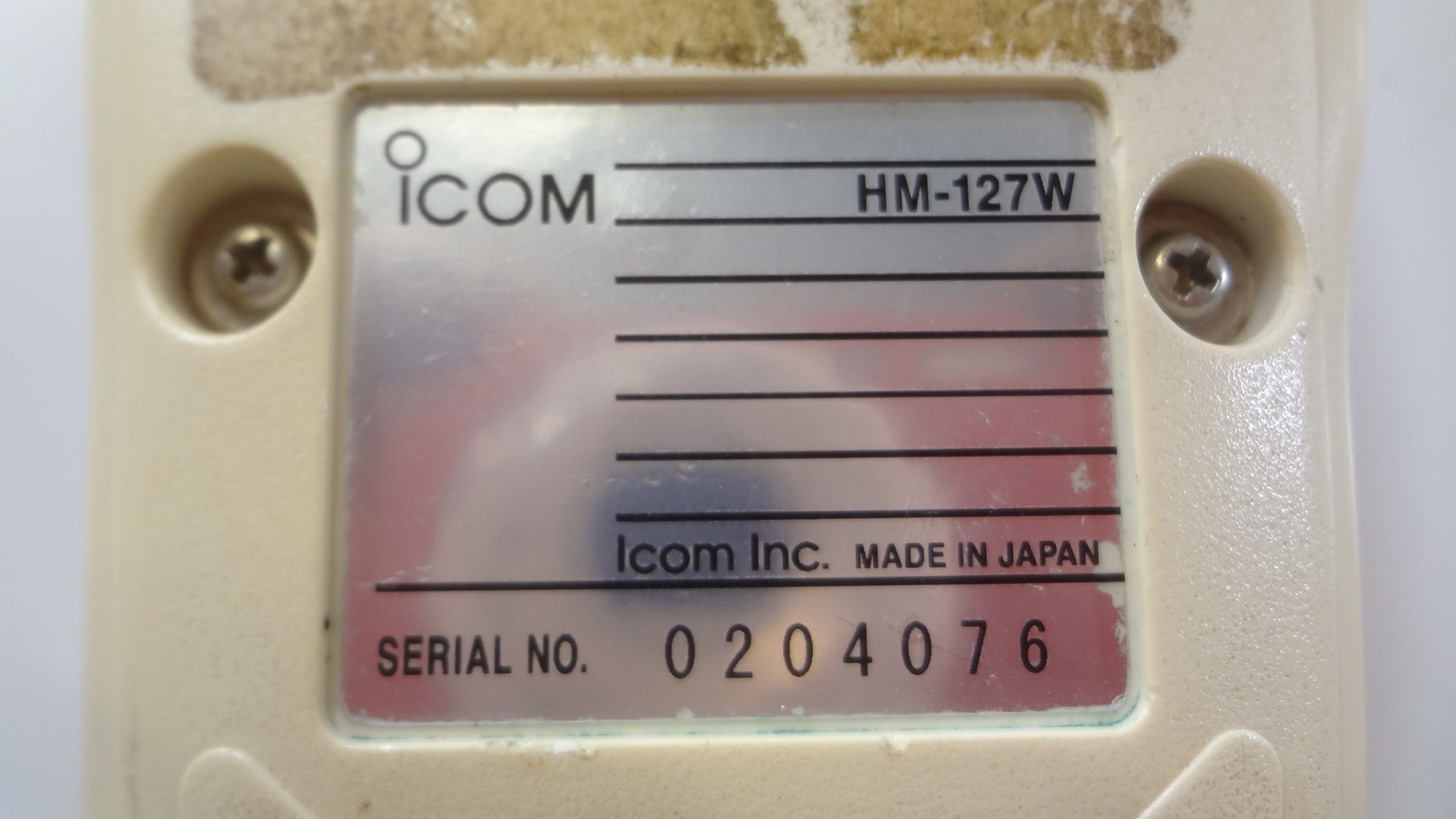 ICOM HM-127W Command Mic for Icom IC-M502 504 602 402 422 - TESTED ...