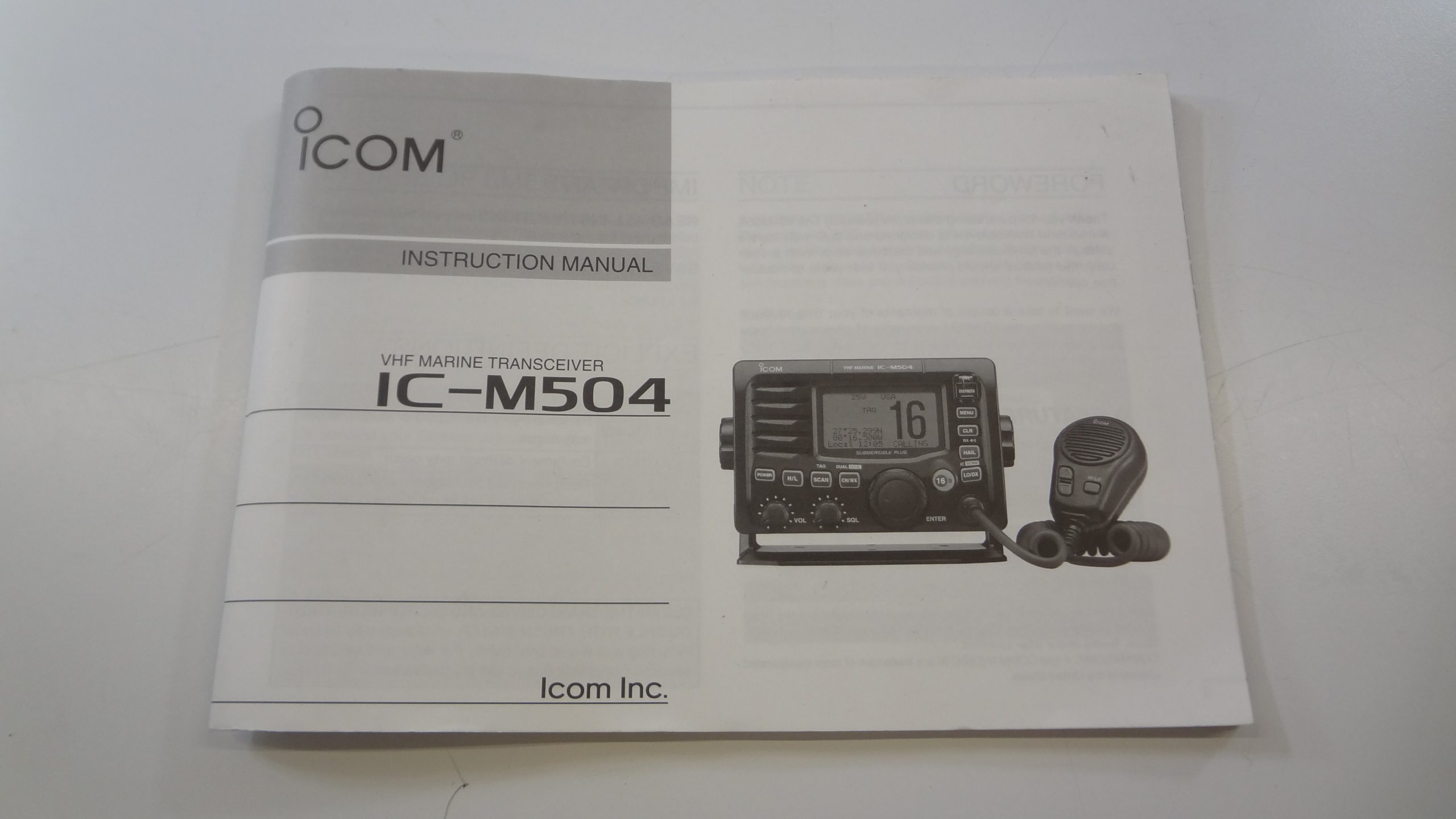 Icom IC-M504 Submersible Marine Fixed Mount VHF Radio Transceiver Unit ...