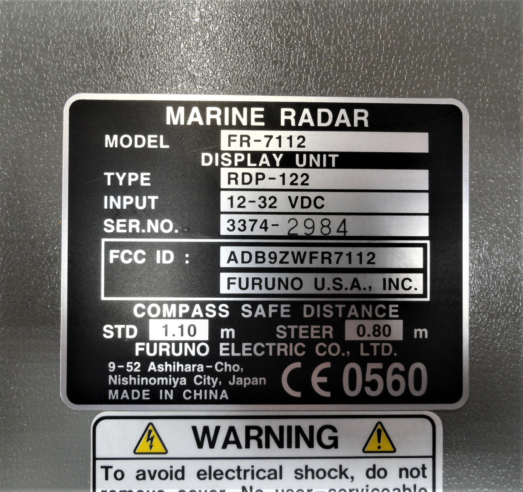 Furuno FR-7112 10kw 72NM 6' Open Array Super Bird Radar *TESTED* - Max ...