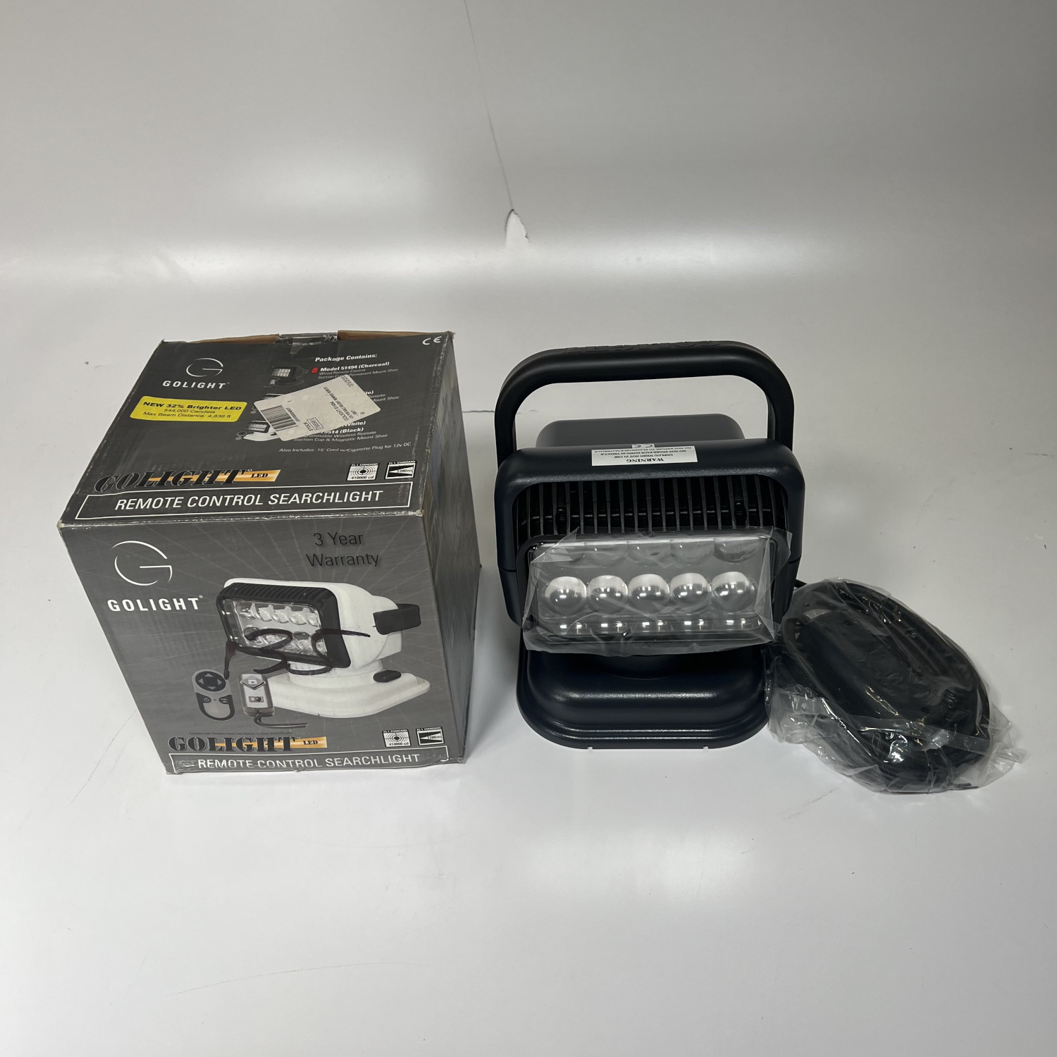 GoLight 51494 Grey LED Portable Searchlight w/ Wired Remote *NEW OLD ...
