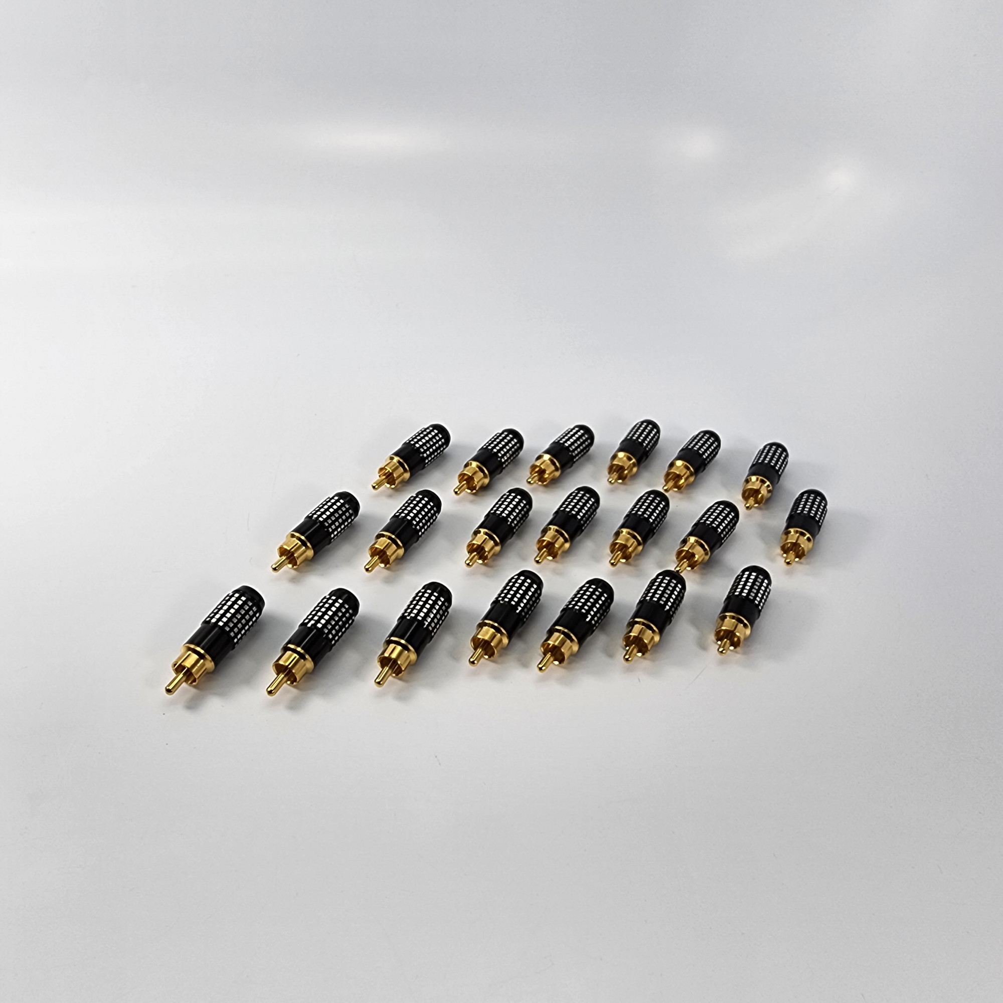 [Set of 20] MIC14BLACK Premium Red RCA Male Plug Solder Type Audio ...