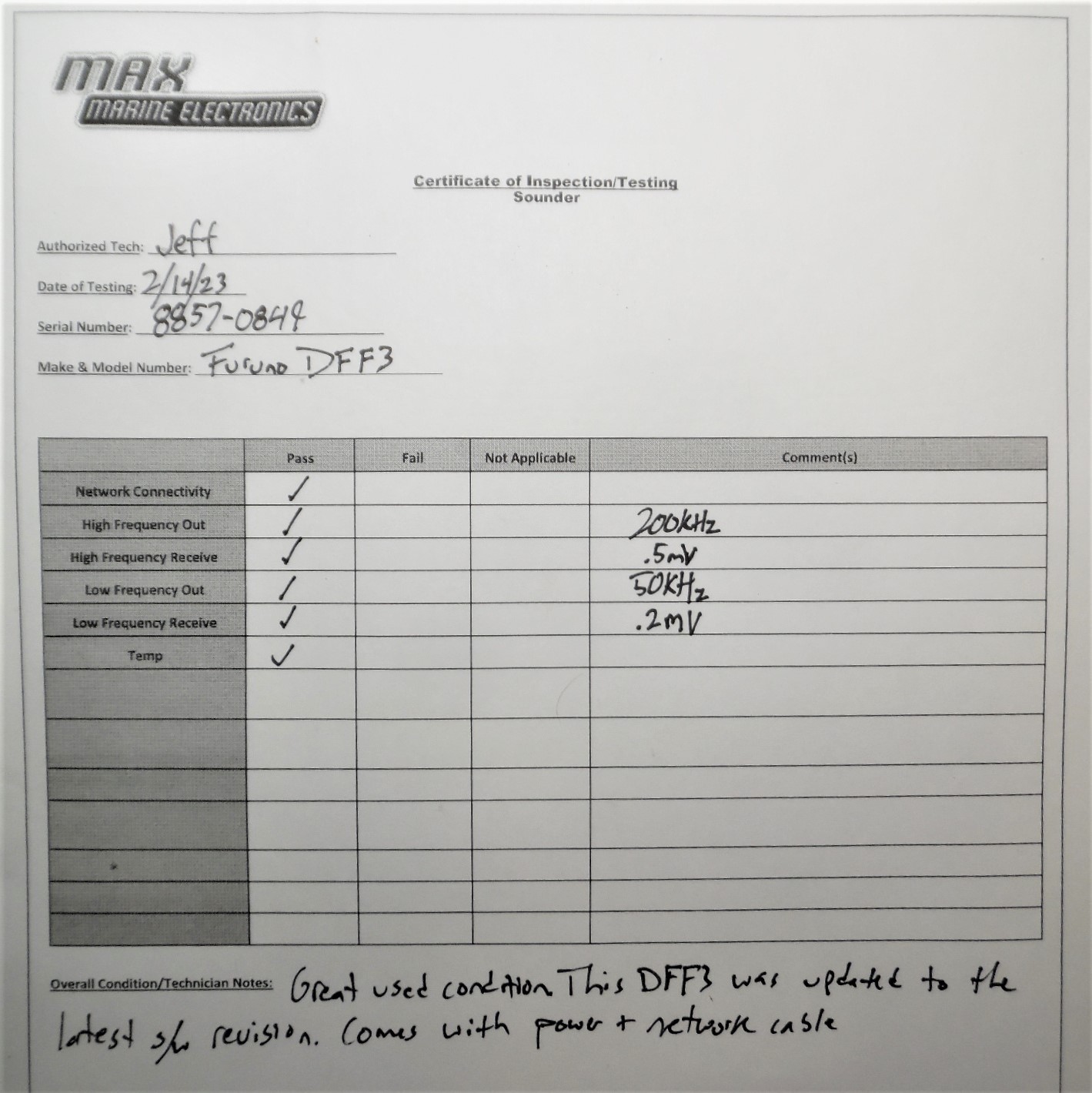 Furuno DFF3 - 1, 2, & 3KW Network Sounder Module w/ Cables - Tested ...