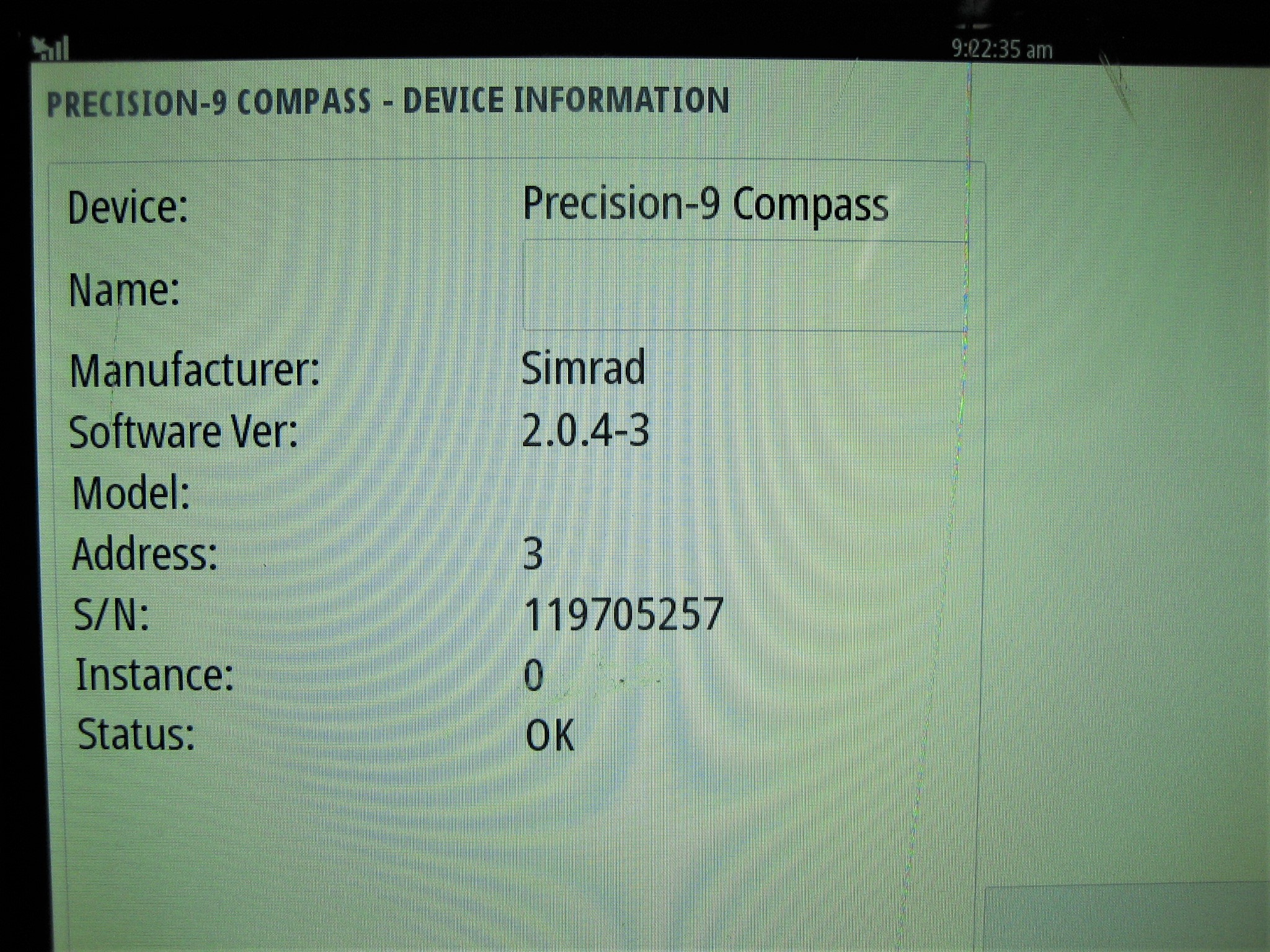Simrad/Lowrance-Precision-9 Compass-W/Mounting Bracket/Tested/90 Day ...