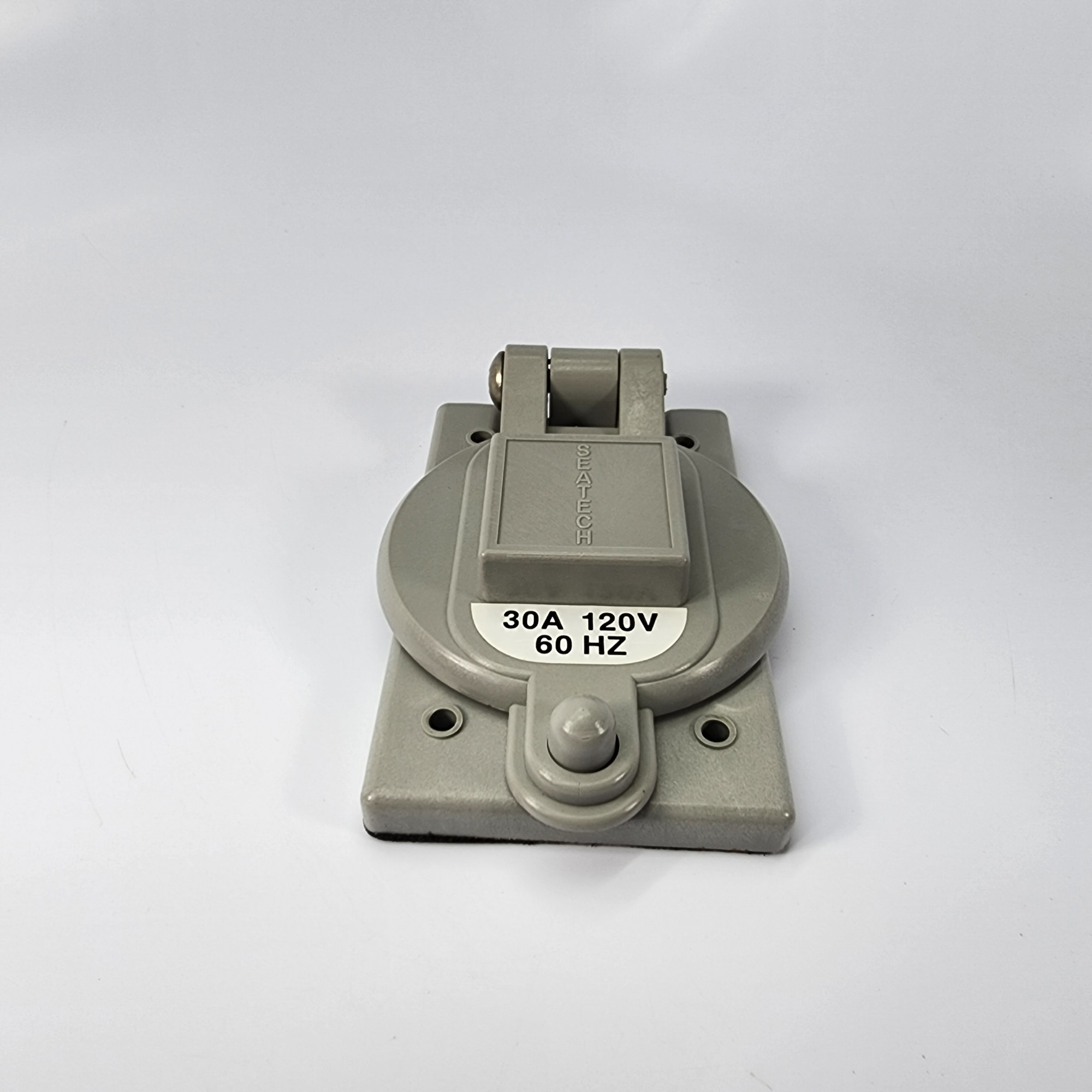 Seatech Electrical Flip Lid Receptacle Cover 30A 120V 60HZ - Gray - Max ...