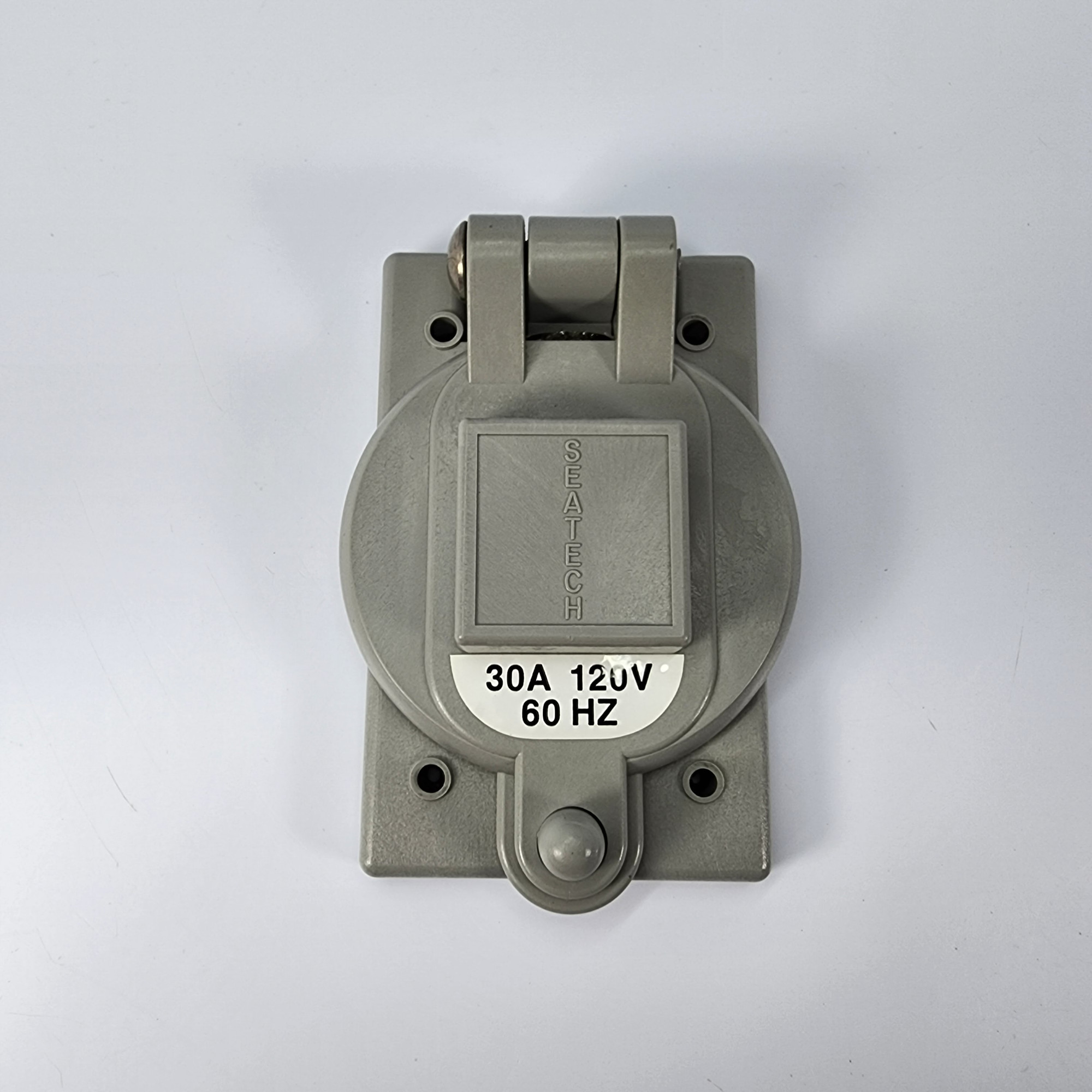 Seatech Electrical Flip Lid Receptacle Cover 30A 120V 60HZ - Gray - Max ...
