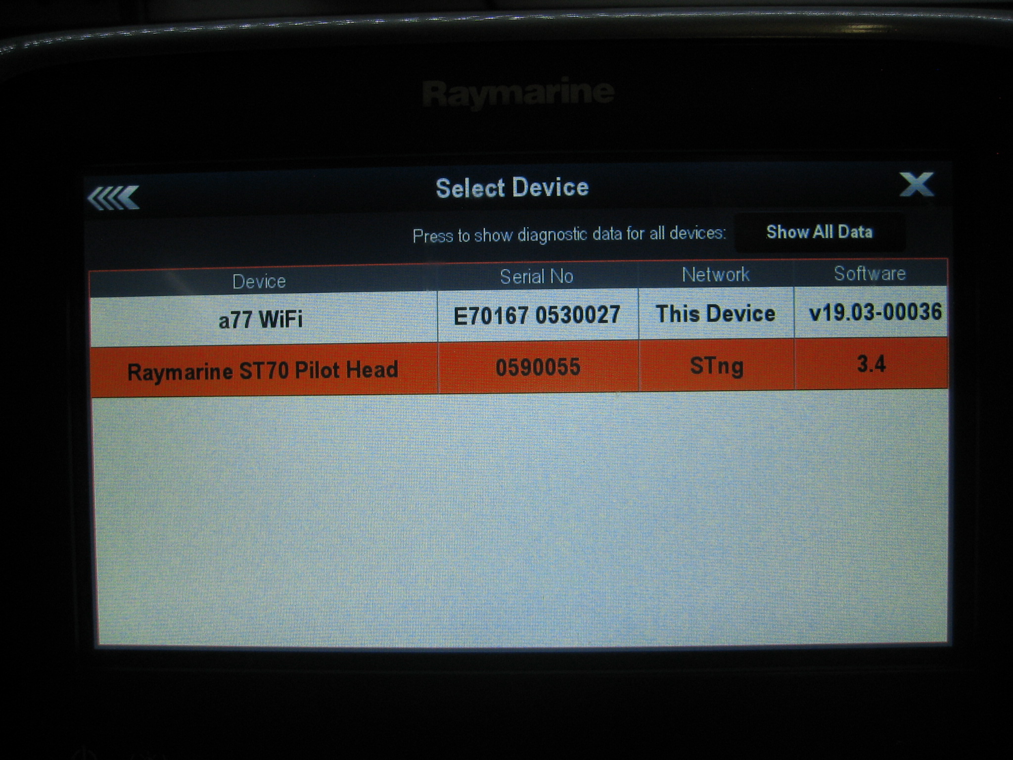 Raymarine - ST70 Autopilot Control Head/Tested Good-E12196 -90 DAY WARR ...