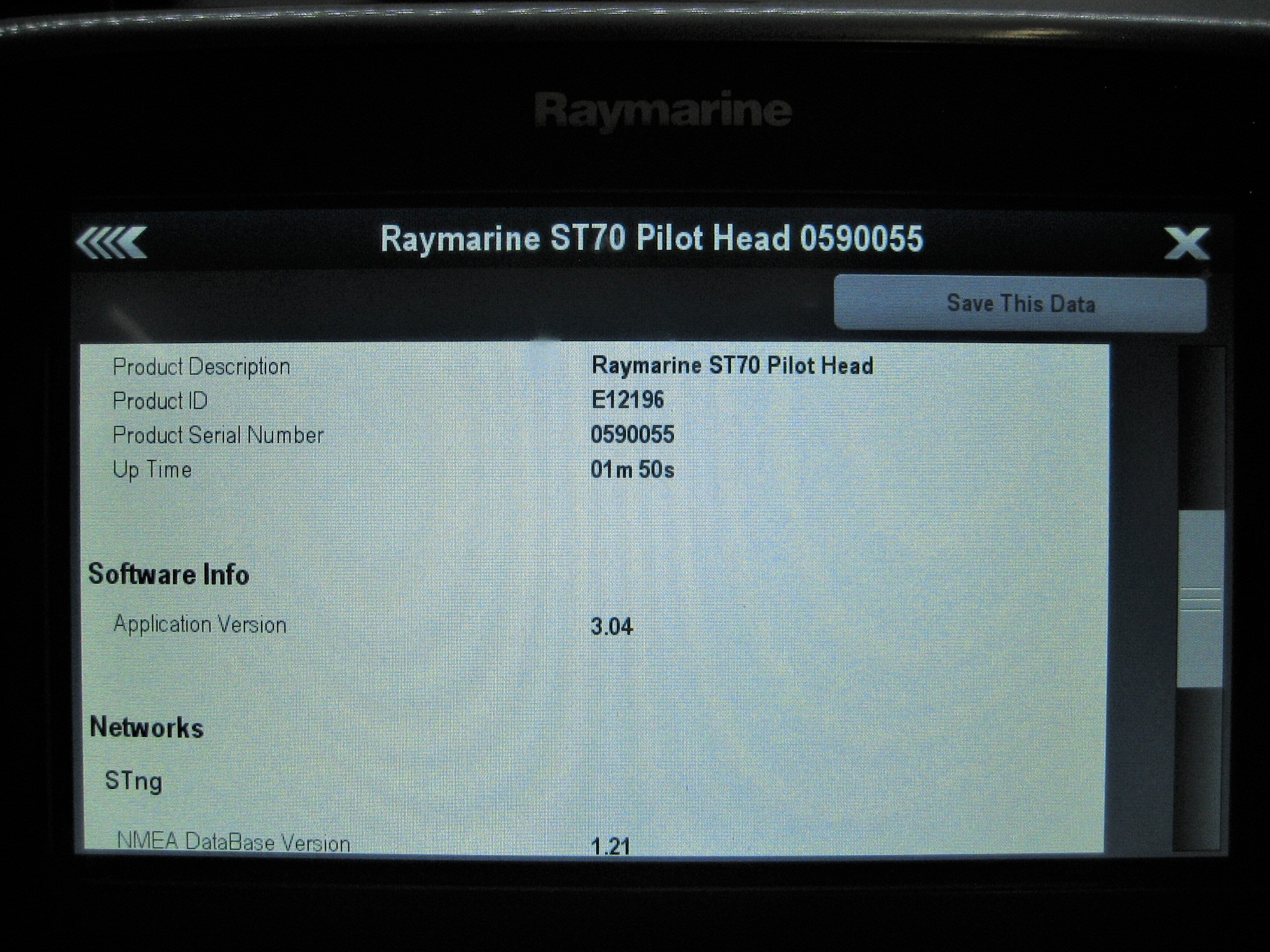 Raymarine - ST70 Autopilot Control Head/Tested Good-E12196 -90 DAY WARR ...