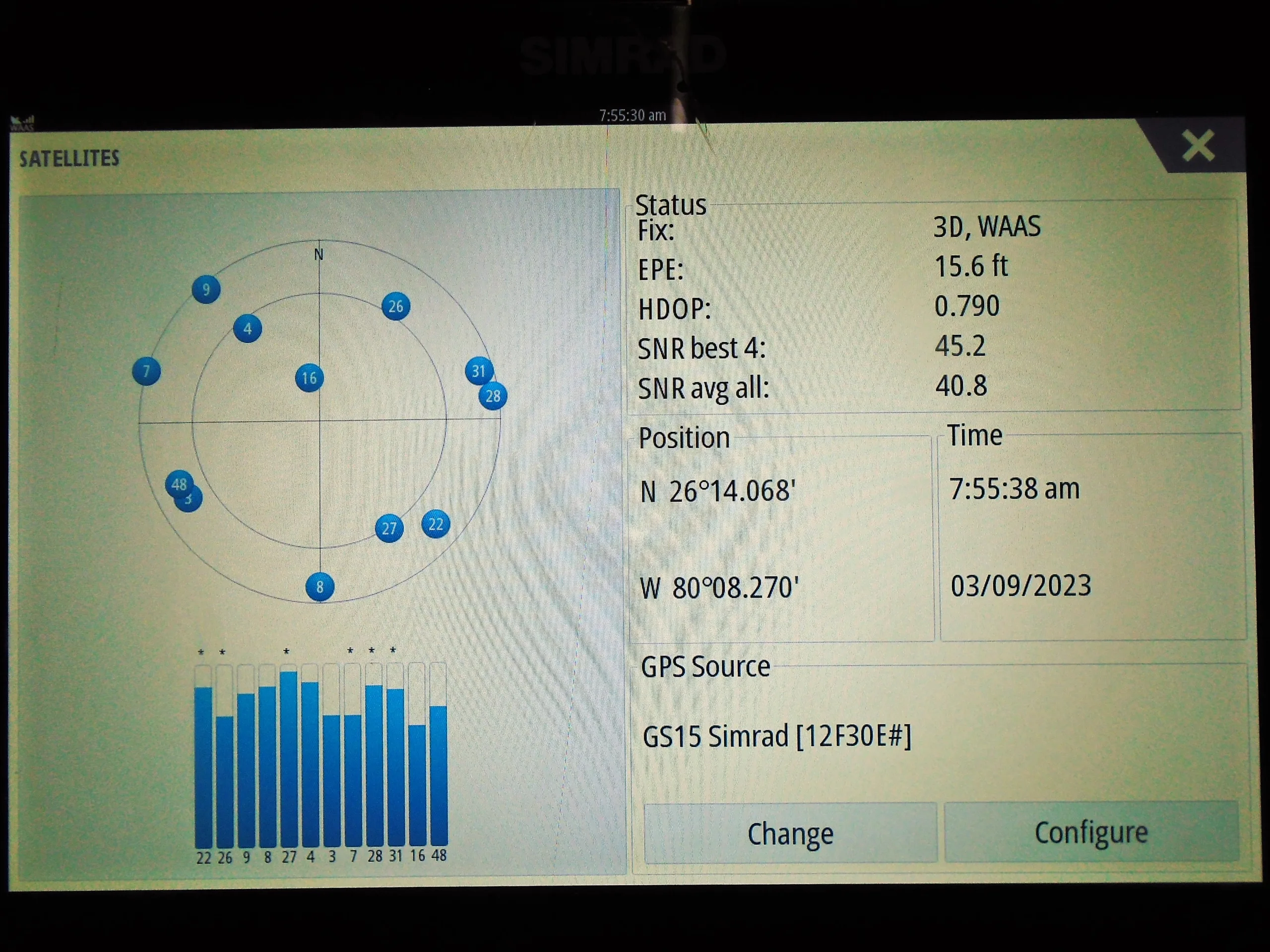 Simrad GS-15 GPS Antenna - NMEA2K 20 Foot Drop Cable - Tested Working ...