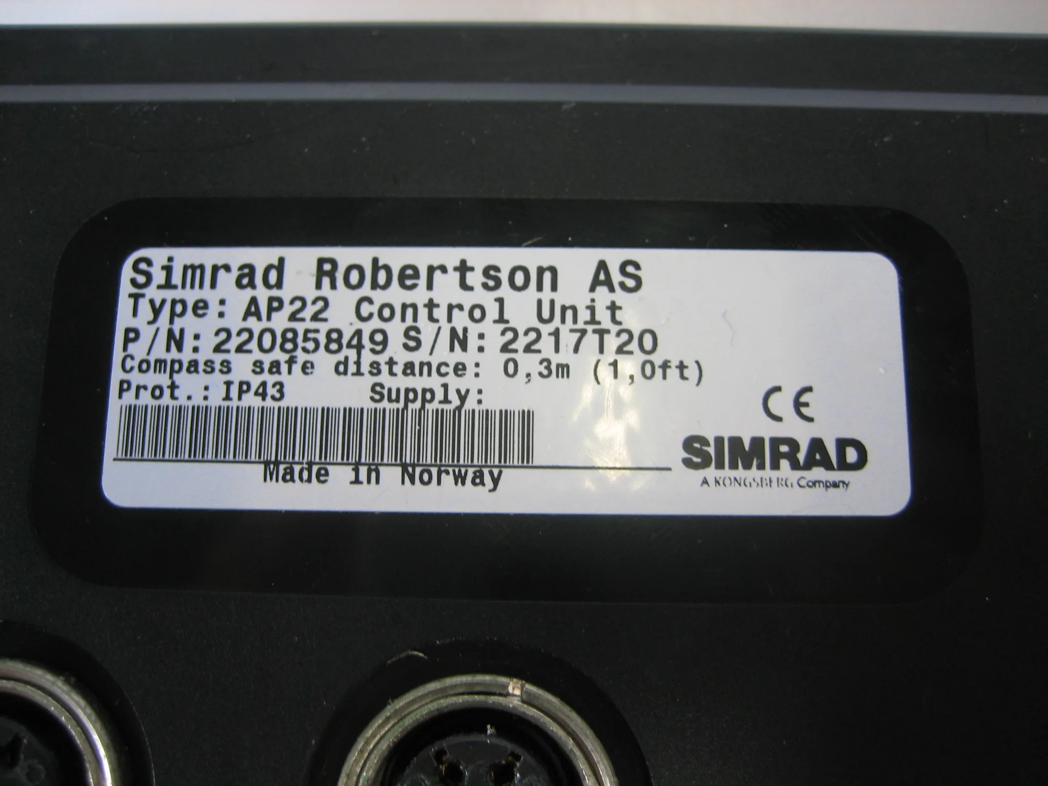Simrad-AP22-Autopilot Control Head/Fully Tested/Great Cond./90-DAY WARR ...