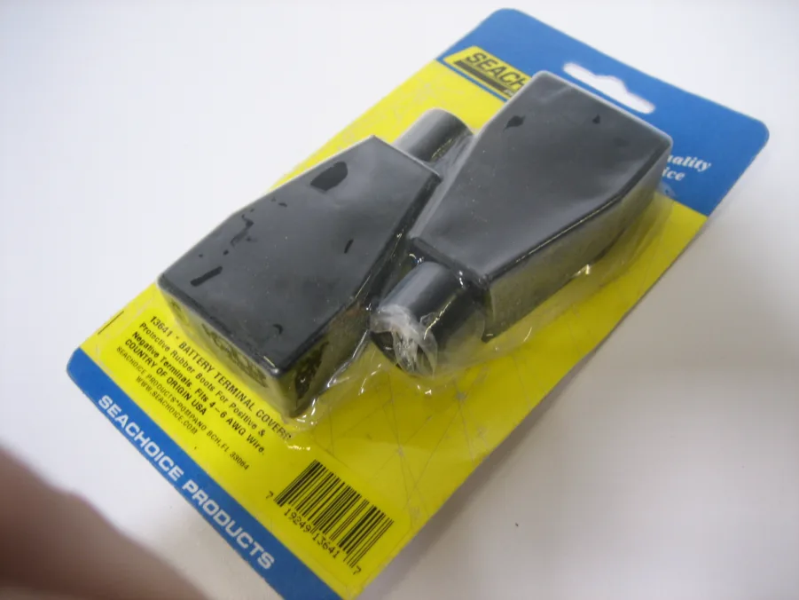 Seachoice 13641 Battery Terminal Rubber Boots for 4-6AWG - Black - *NEW ...