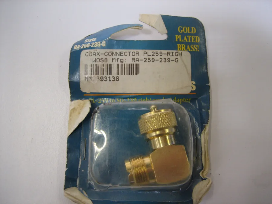 Shakespeare RA-259-239-G Right-Angle PL-259 to SO-239 Adapter - NEW ...