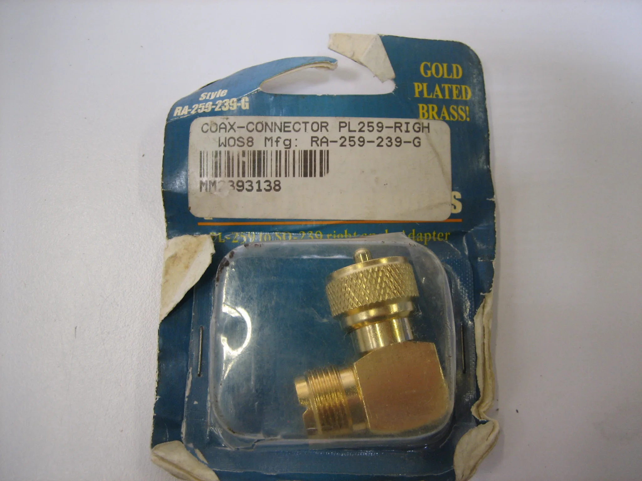 Shakespeare RA-259-239-G Right-Angle PL-259 to SO-239 Adapter - NEW ...