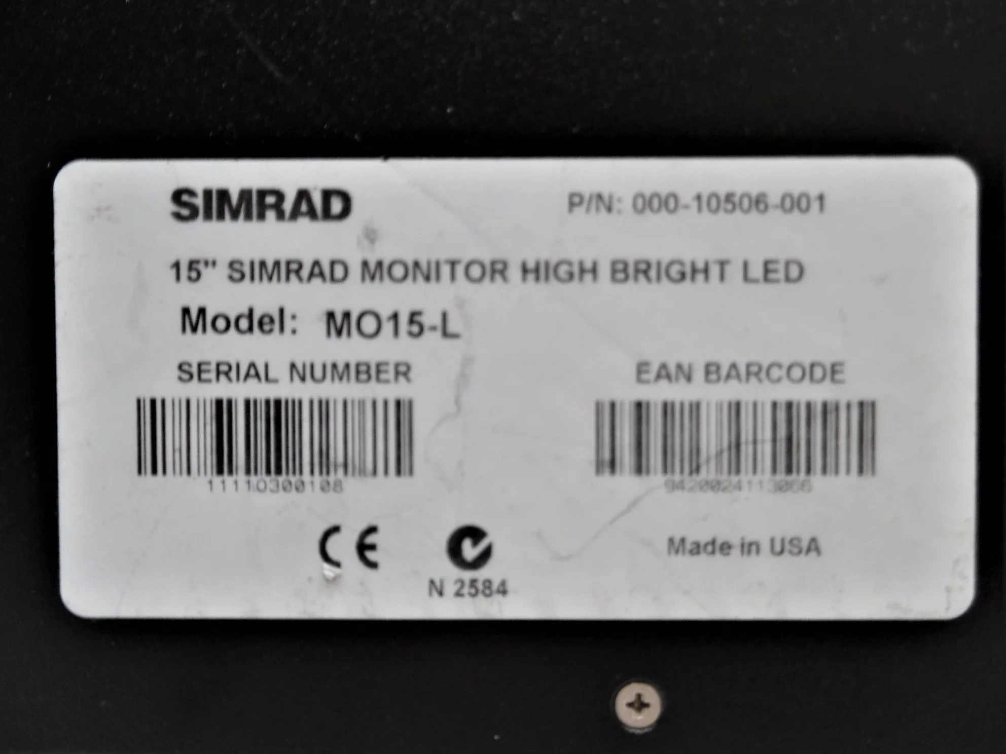 Simrad Glass Bridge LED Monitor MO15-L w/Cables+Brackets *Tested* - Max ...