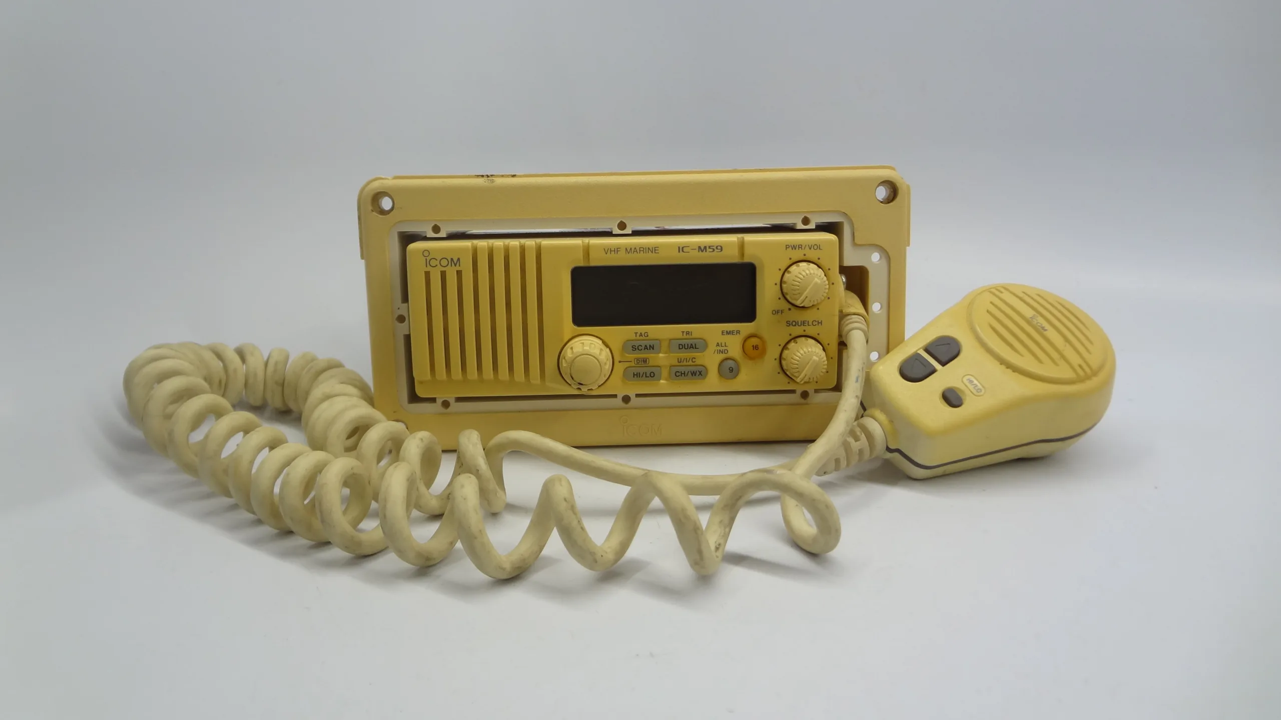 Icom IC-M59 Marine VHF Radio Transceiver Unit w/ HM-107W Hand Mic and ...
